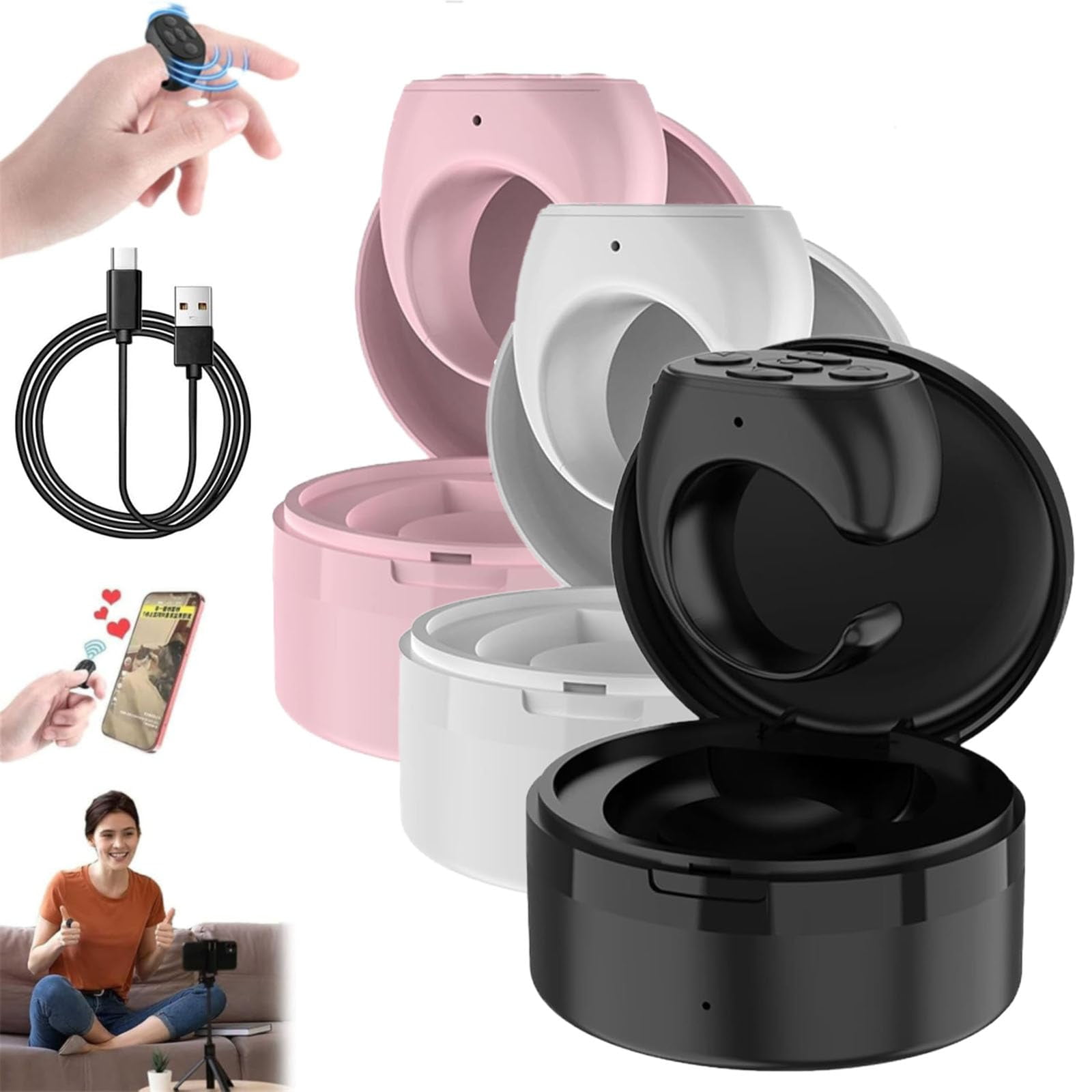 XZAMB Fingertip Wireless Bluetooth Remote Control, Fingertip Remote ...