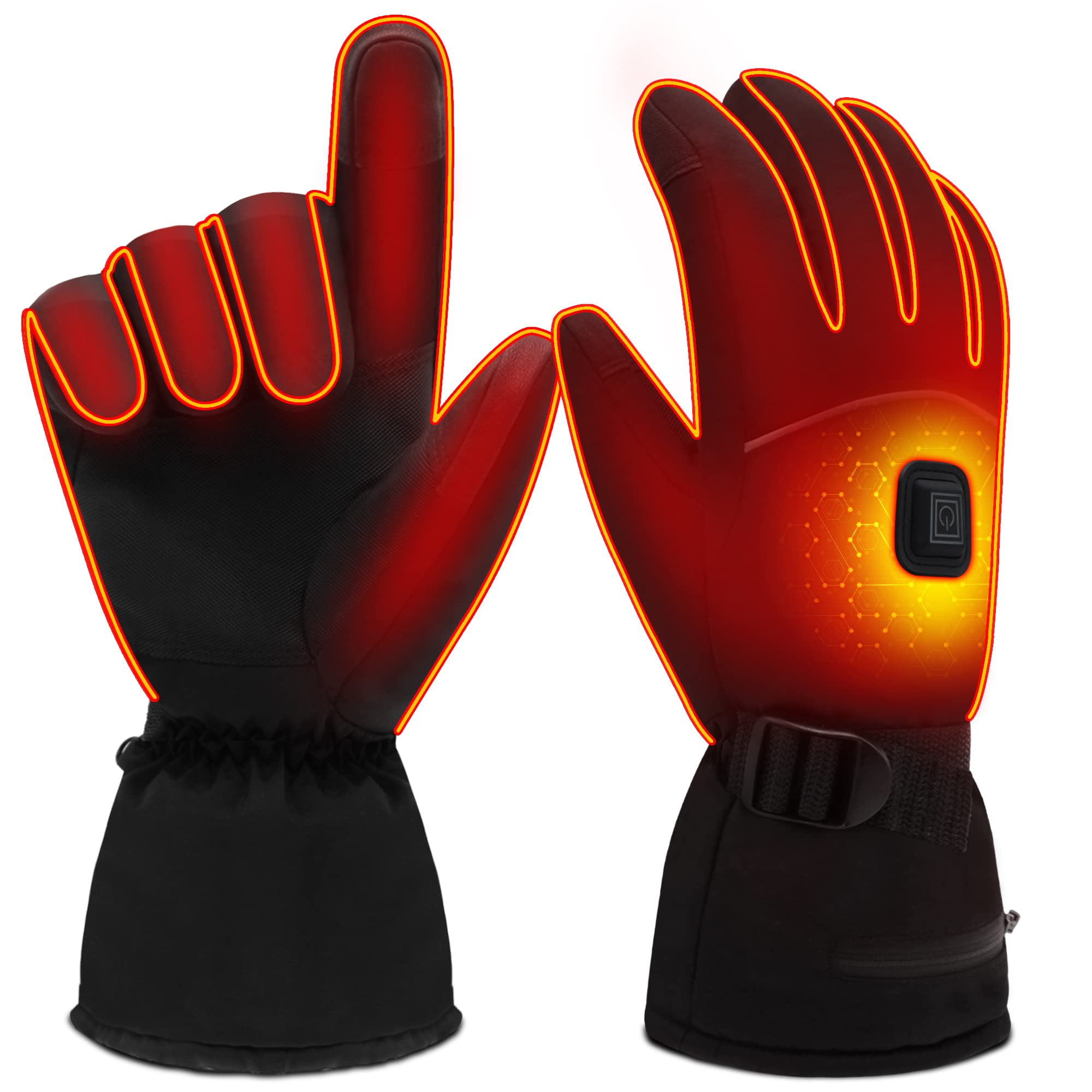 XZAMB Heated Gloves,Electric Battery Heated Gloves Waterproof Winter ...