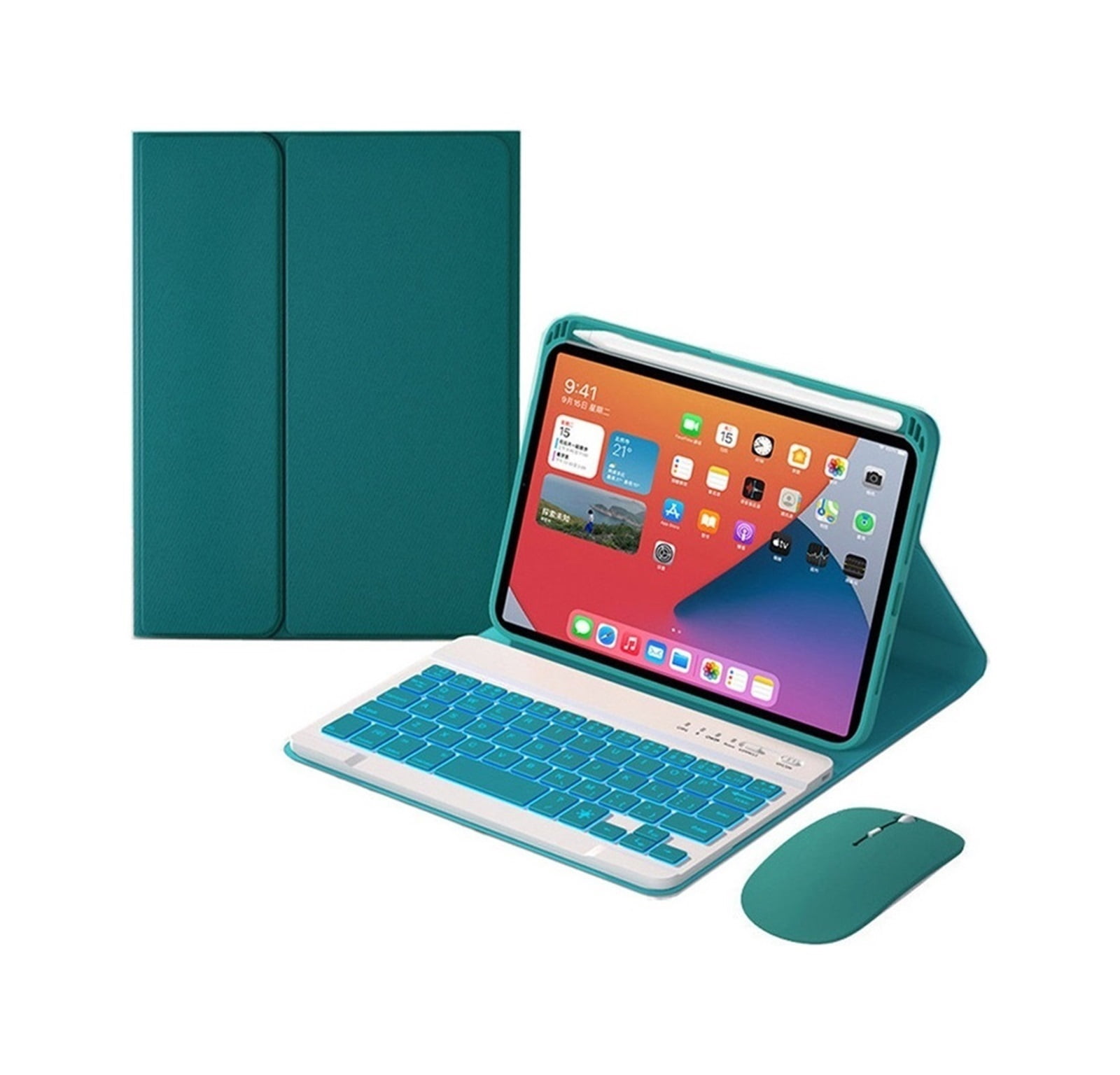 XZAMB Illuminated Keyboard Case with Mouse compatible with iPad Mini 5/ ...