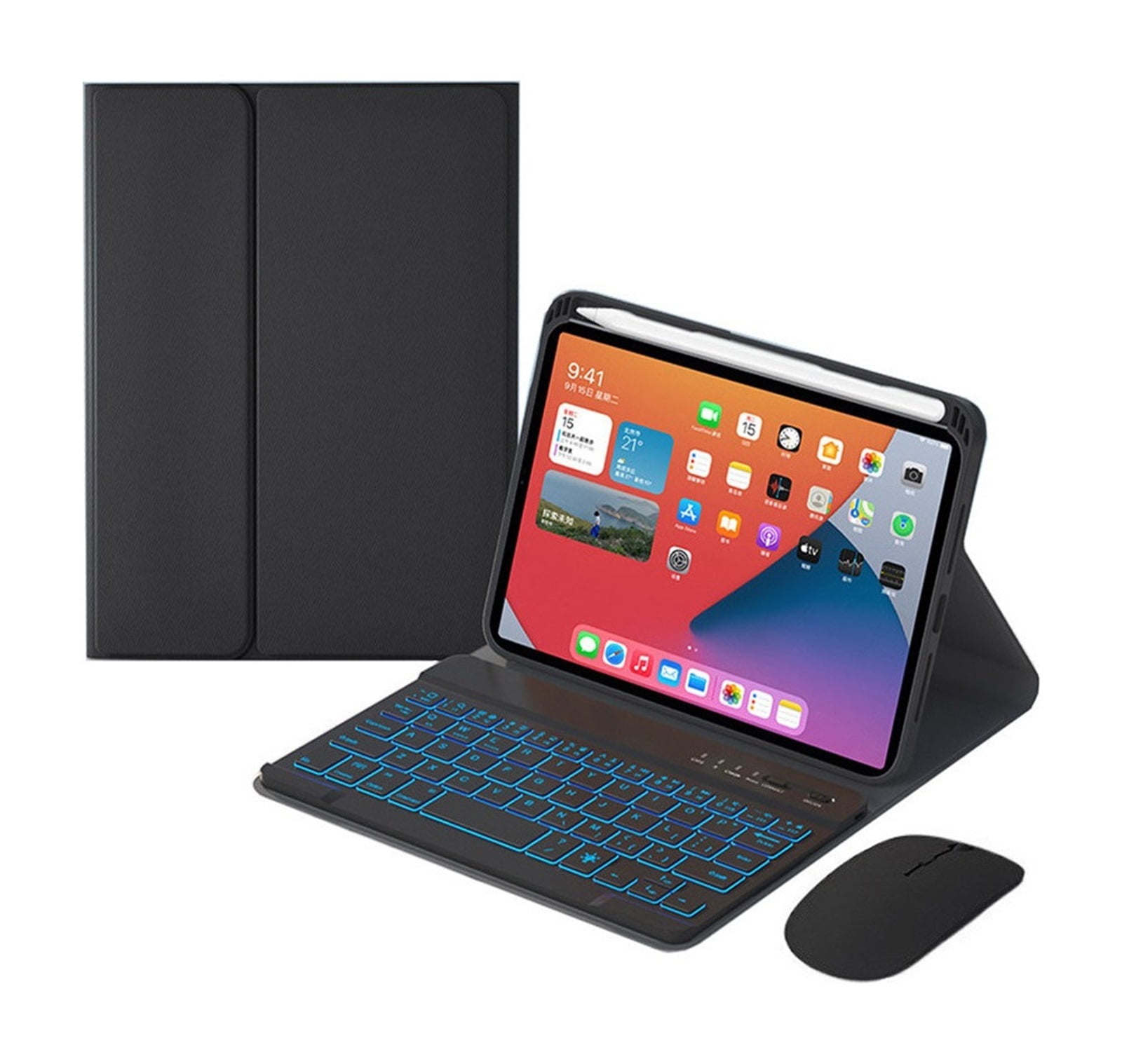 XZAMB Illuminated Keyboard Case with Mouse compatible with iPad Mini 5/ ...