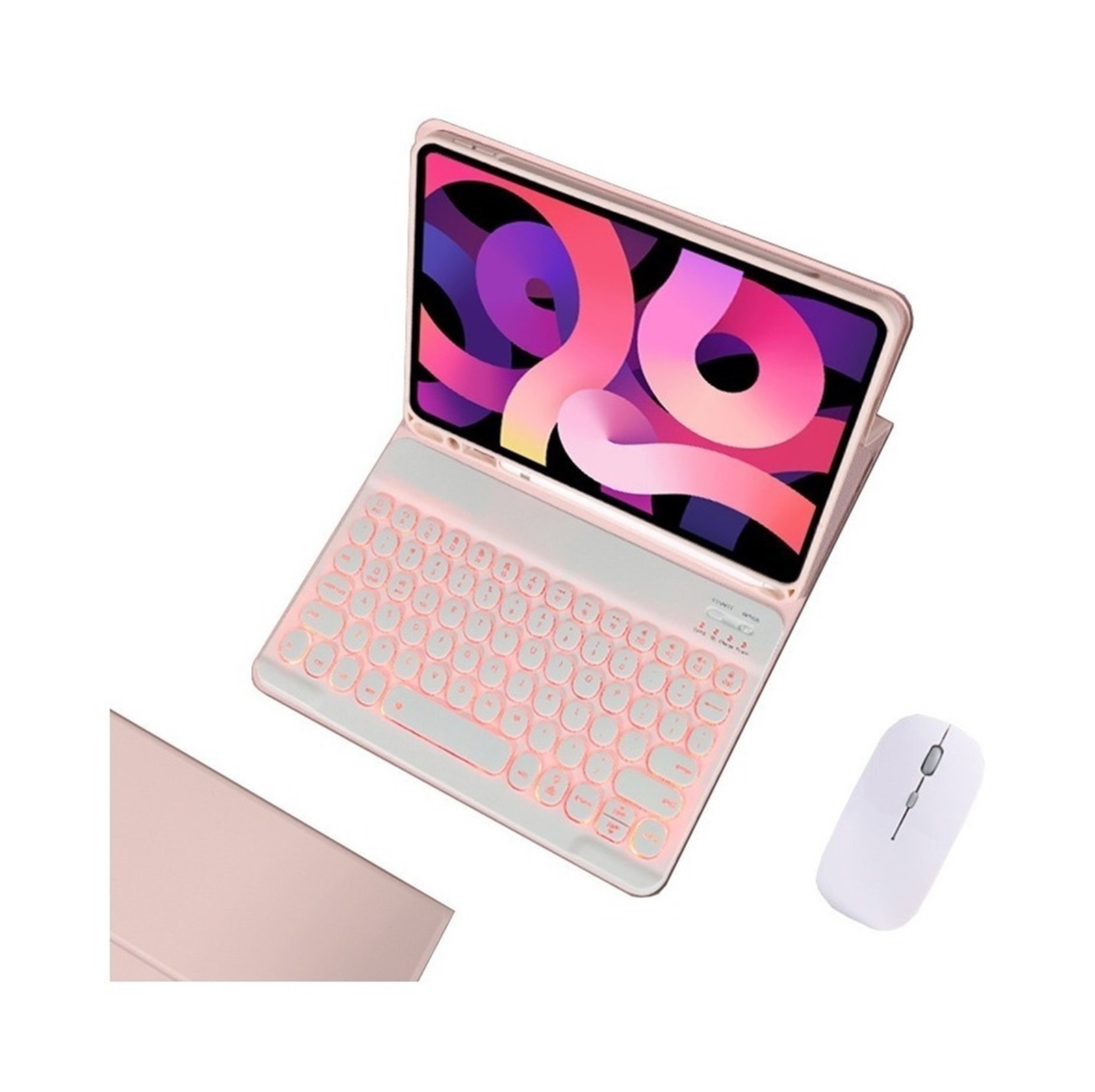 XZAMB Retro Illuminated Keyboard and Mouse Case compatible with iPad 10 ...