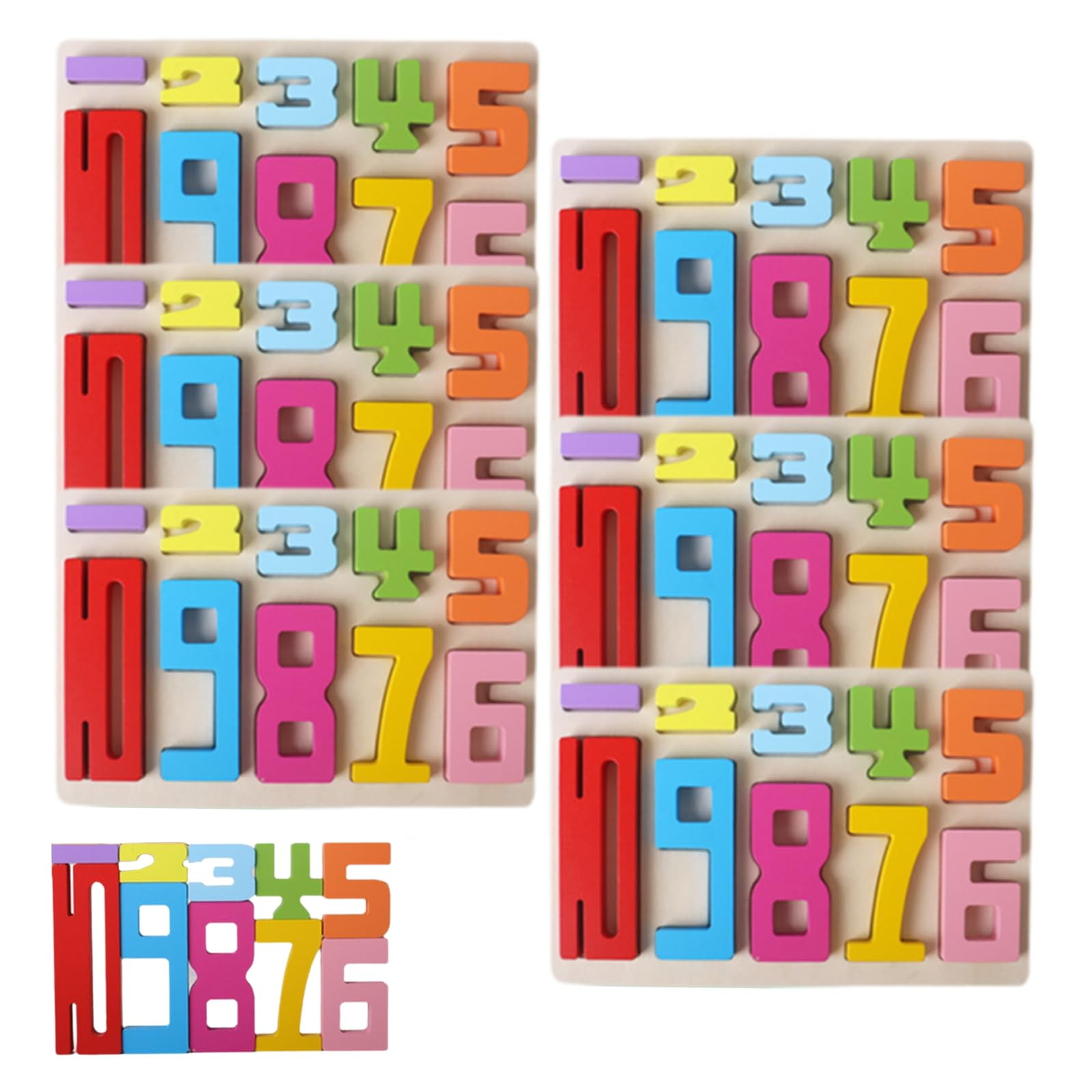 XZAMB Wooden Number Building Blocks for 3+ Years Old Kids, Sensory ...