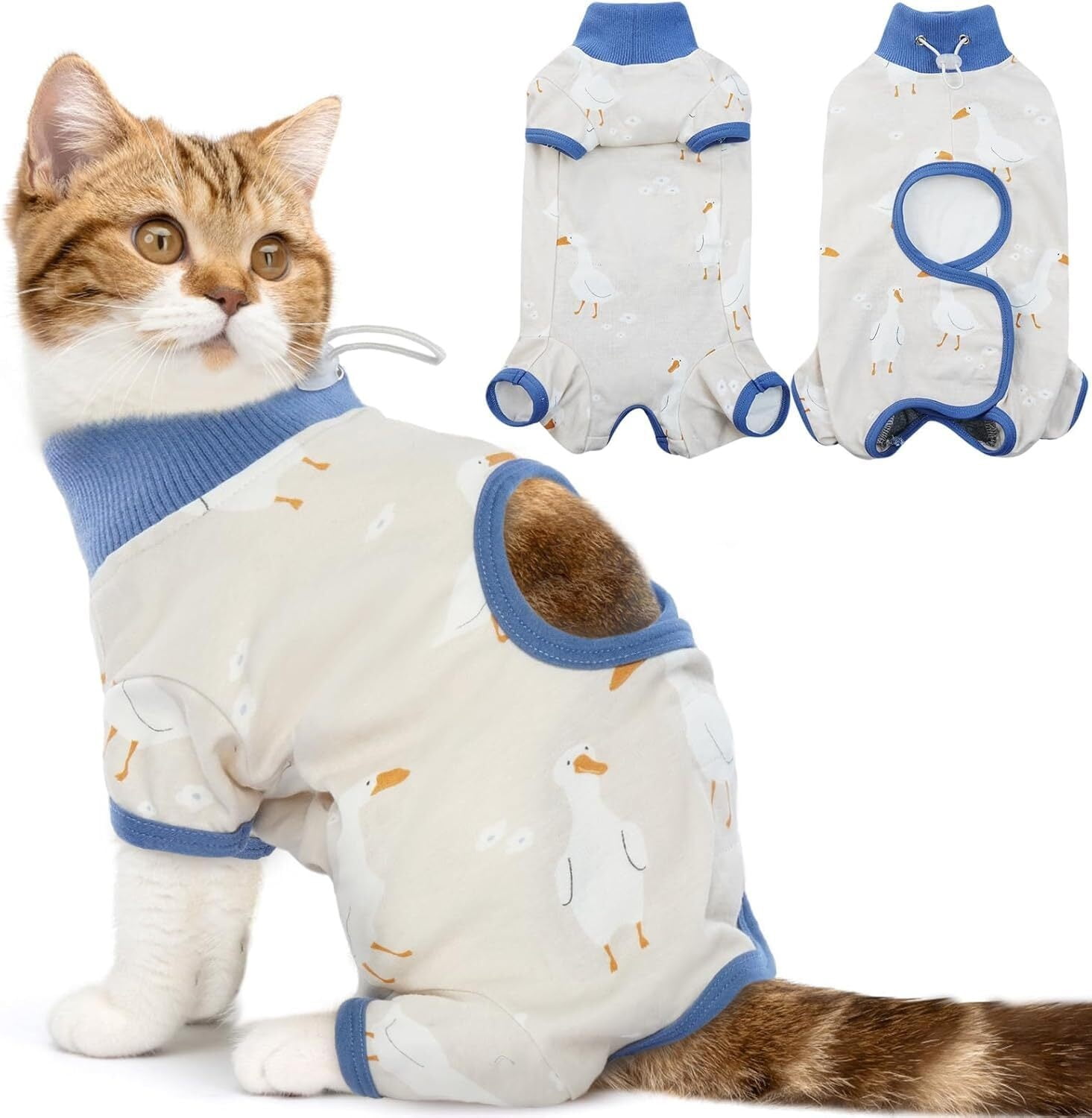 XZD Cat Surgery Recovery Suit Female Male Soft Onesie, Kitten Surgical ...