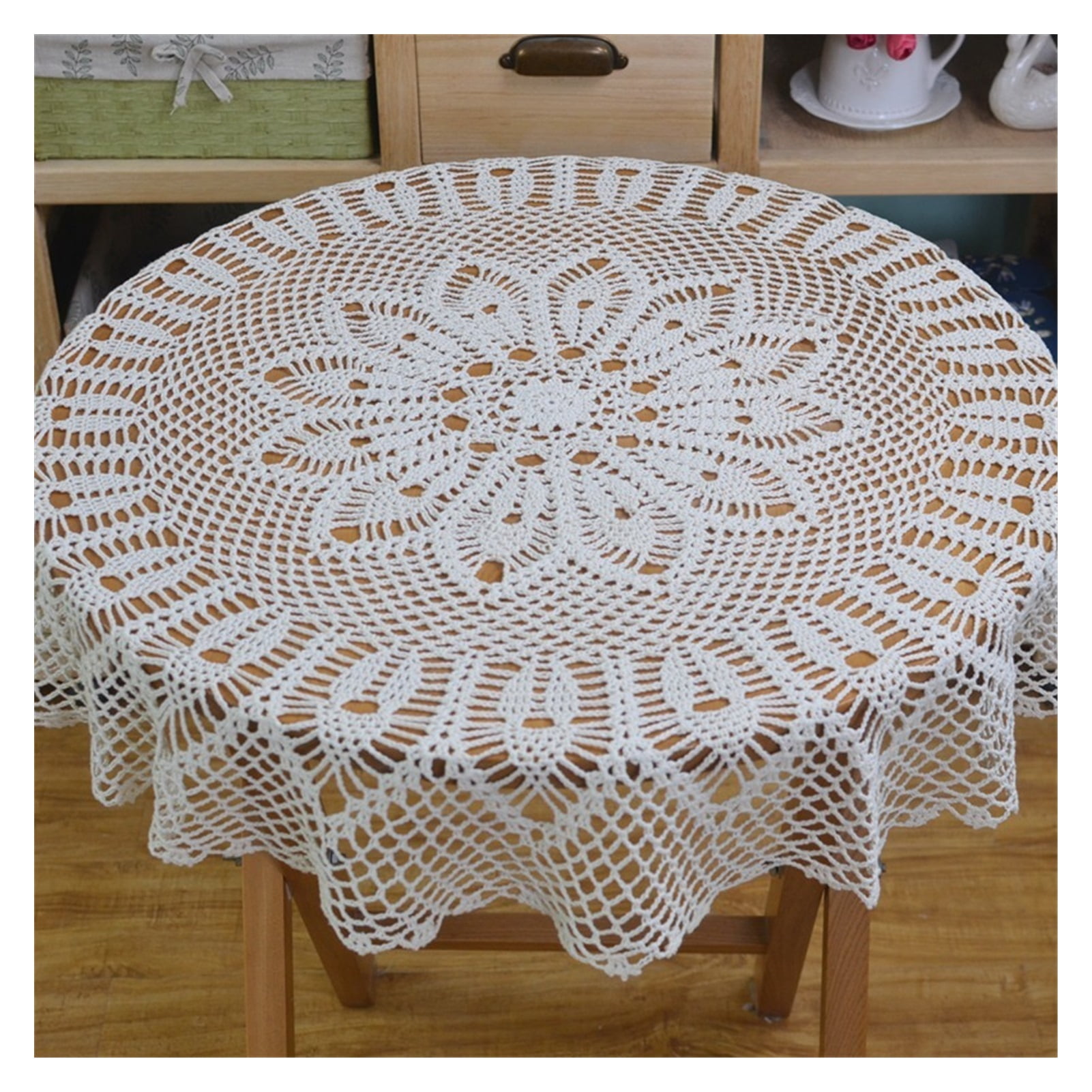 XZD Crochet Round Table Cloth Lace Elegant Doilies Handmade Vintage ...