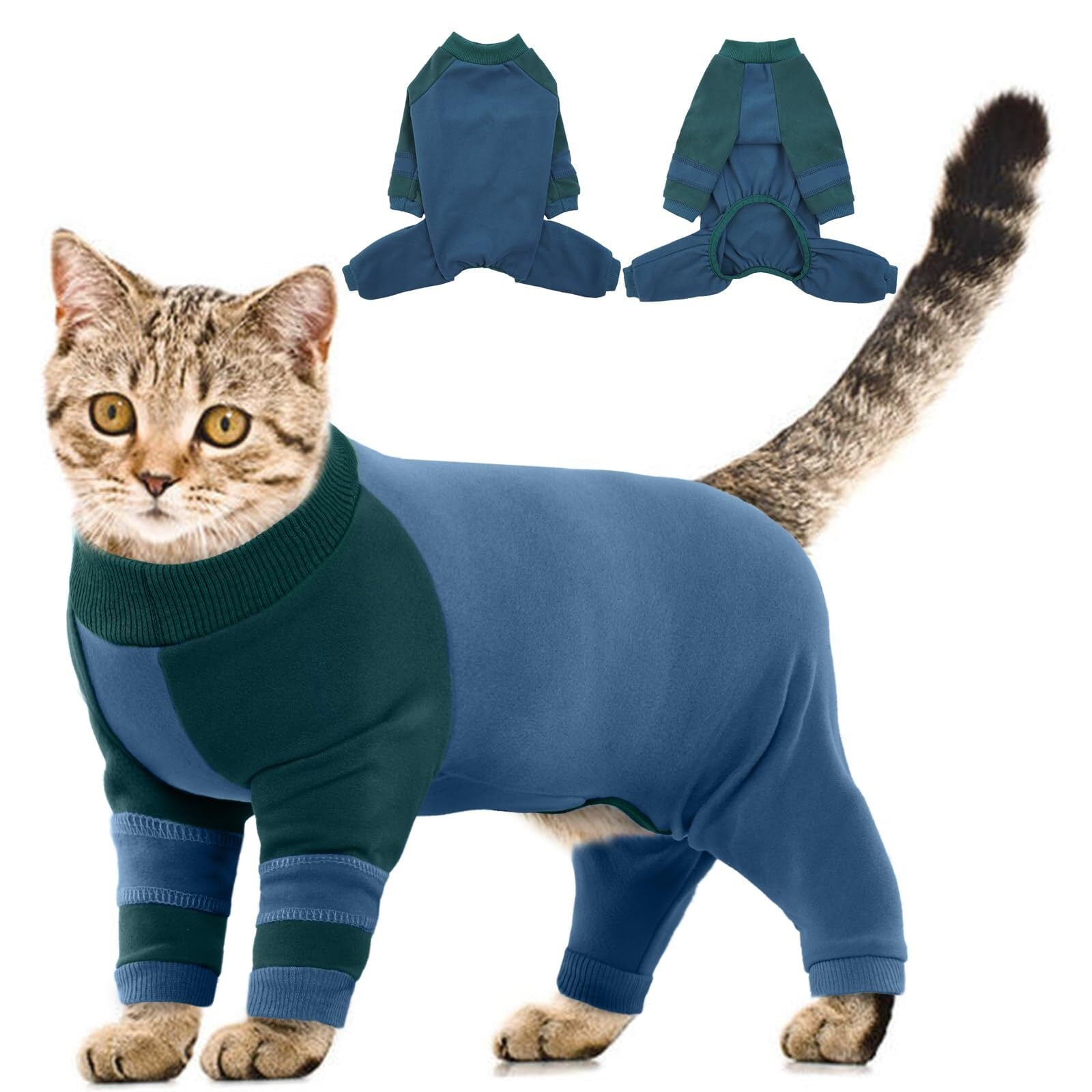 XZD Sticky Hair Cat Clothes,Cat Recovery Suit Cat Pajamas for Cats Only ...