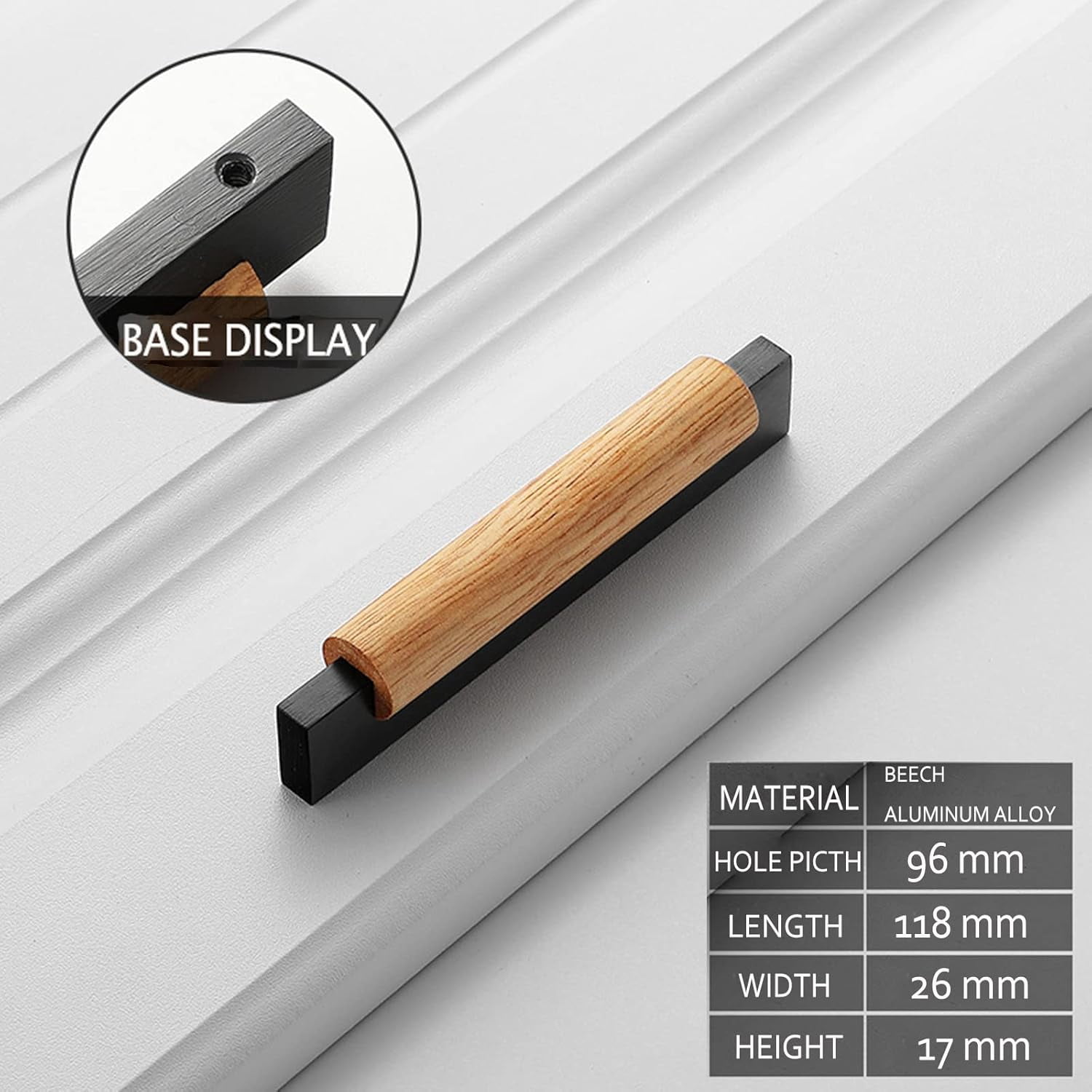 XZHANH-Cabinet Handles 3.78 Inch Hole Centers Black Wooden Dresser ...