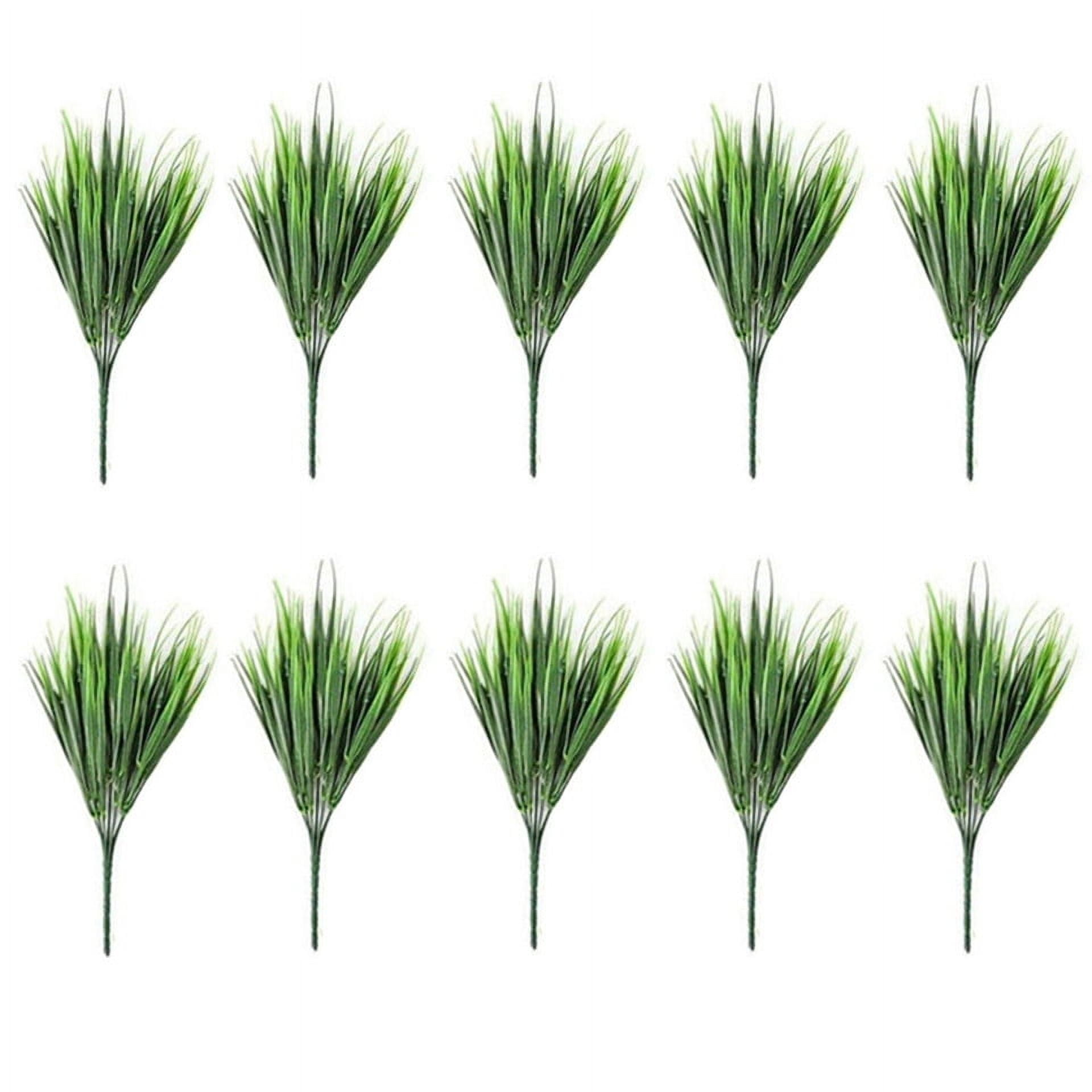 XZKING 10 Bundles Artificial Grasses Outdoor UV Resistant Fake Grass No ...
