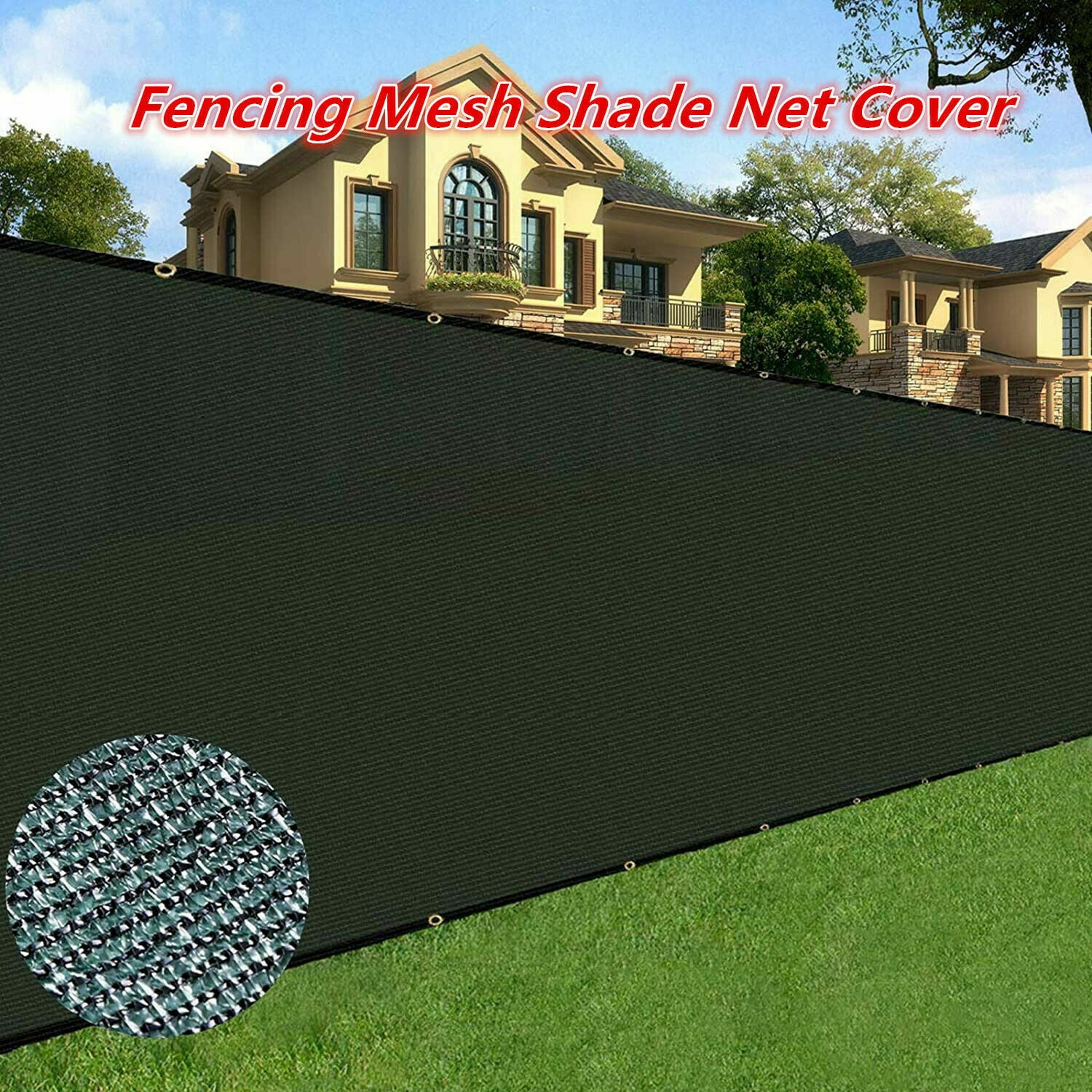 XZKING Black Fence Privacy Screen, 6" x 50' Mesh Shade Cover, Heavy ...