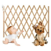 COSTYLE Indoor Wooden Accordion Dog Gate, Expandable Pet Safety ...