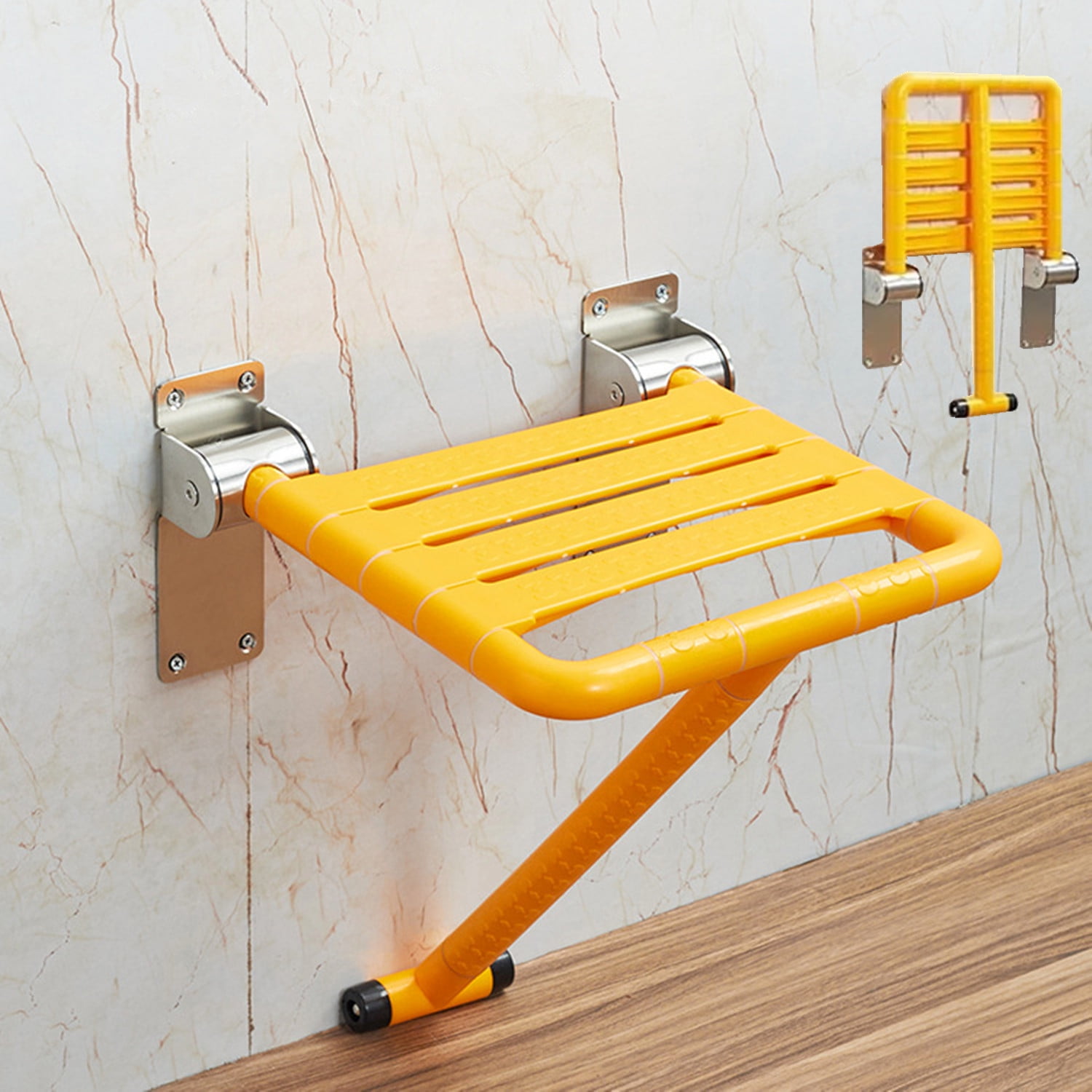 XZKING Folding Shower Seat Wall Mounted Shower Bench for Bathroom, Fold ...