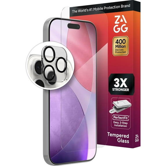 XZQFDC Glass+ Screen & Camera Lens Protection for iPhone 17 Pro ...