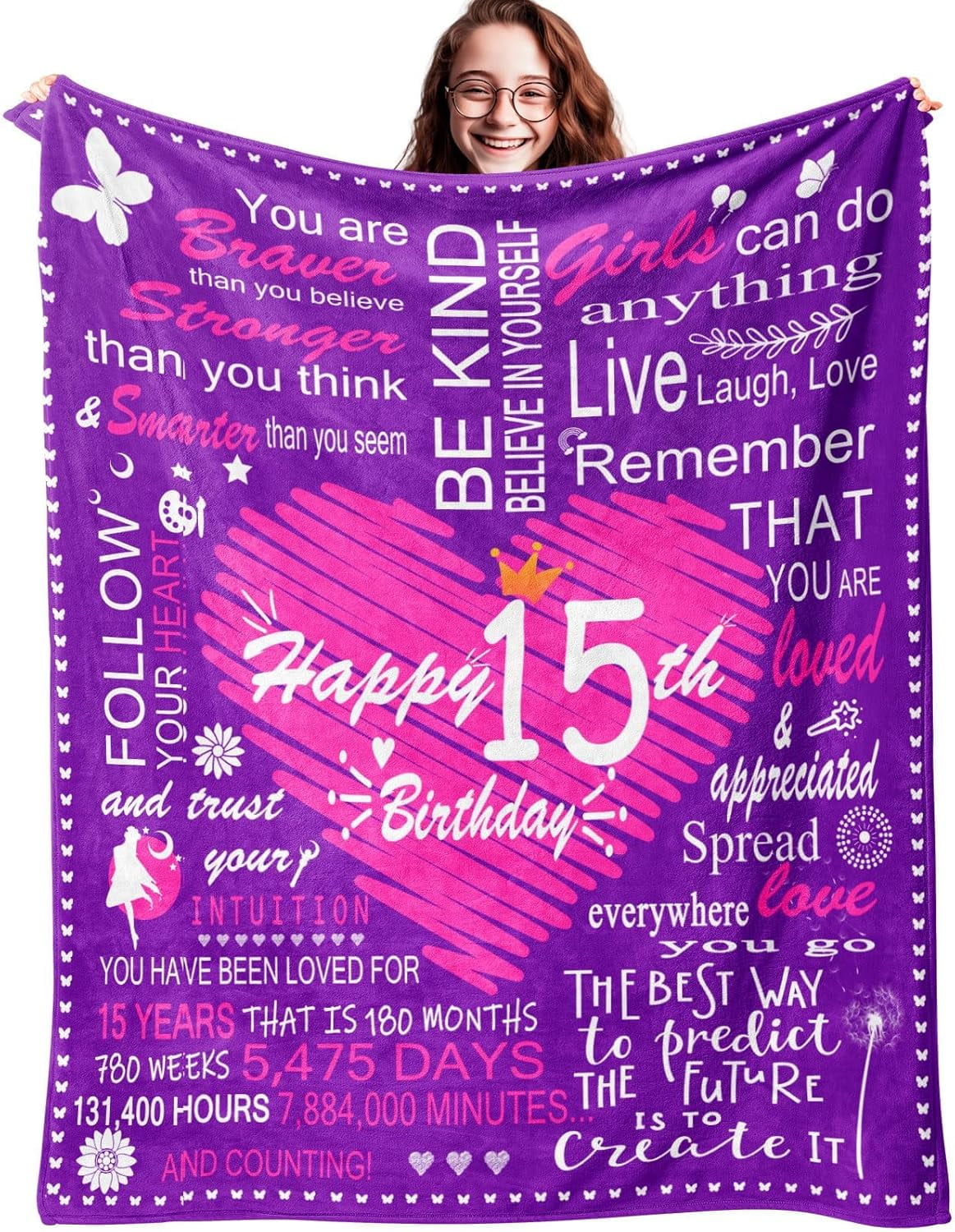 XZYG 15th Birthday Gifts for Teen Girls 15th Birthday Happy 15th ...