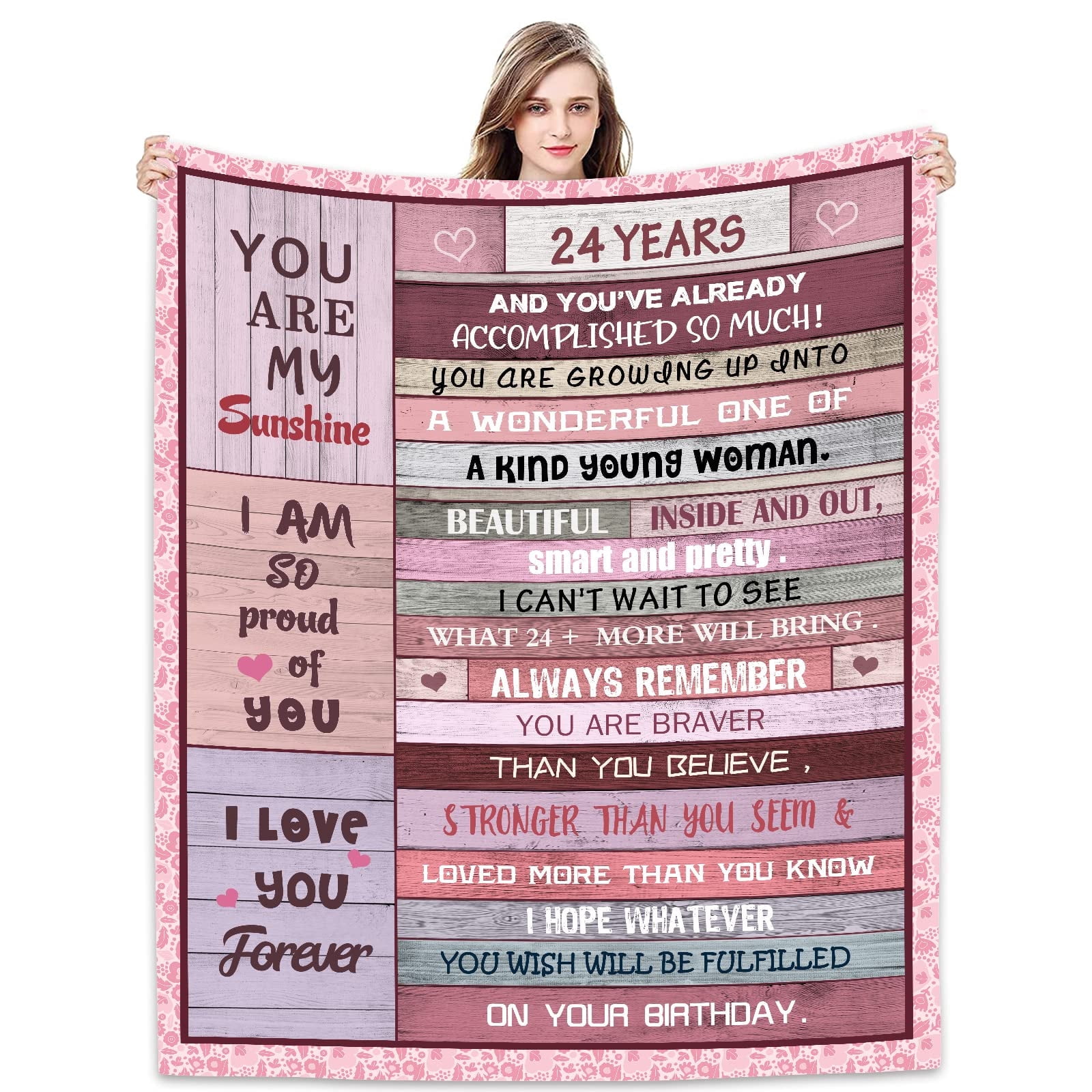 XZYG 24th Birthday Gifts For Her Blanket Turning 24 Gifts For Women ...