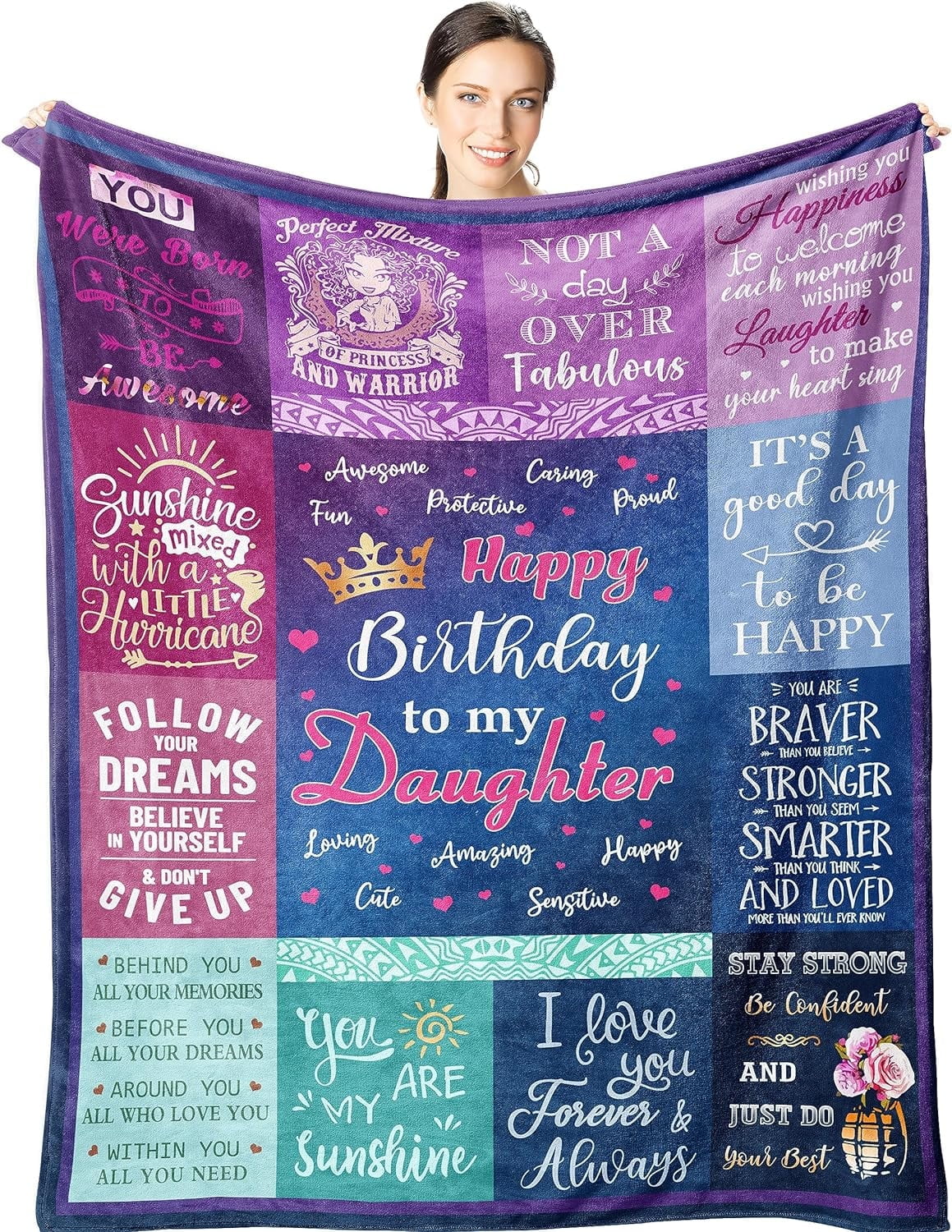 XZYG Daughter Birthday Gifts to My Daughter Gifts for Birthday Blanket ...