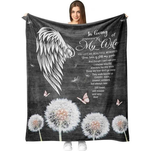 XZYG Funeral Memorial Gifts Throw Blanket for Loss of Wife Unique ...