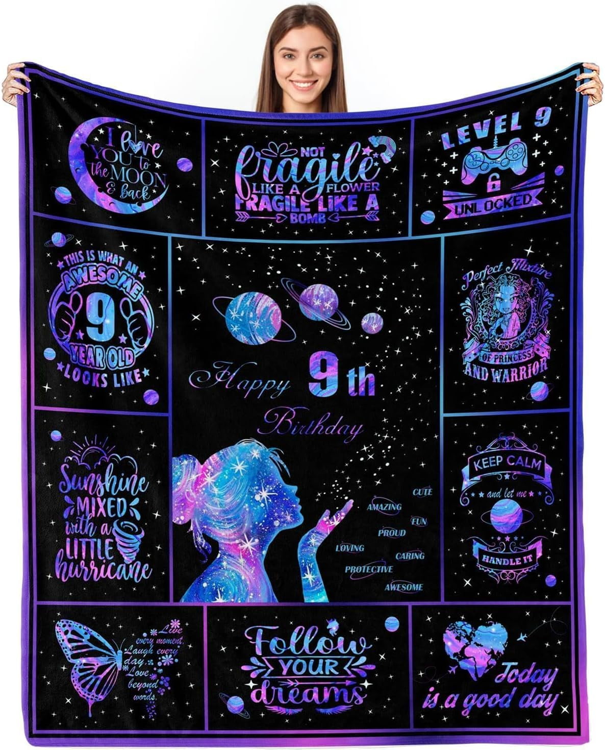 XZYG Gifts for 9 Year Old Girl Blanket 9 Year Old Girl Gifts 9 Year Old ...