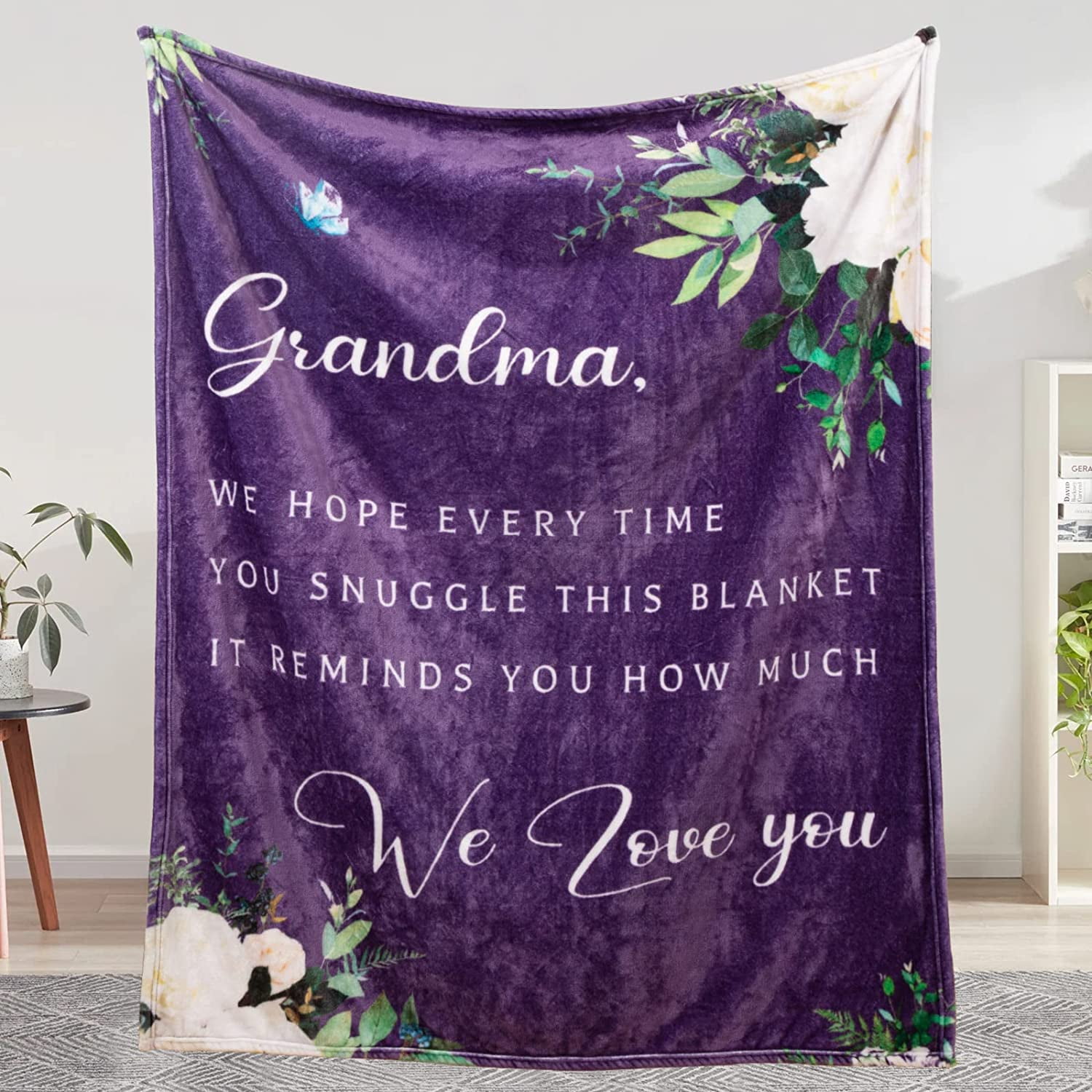 XZYG Grandma Birthday Blanket from Granddaughter Grandkids Grandma ...