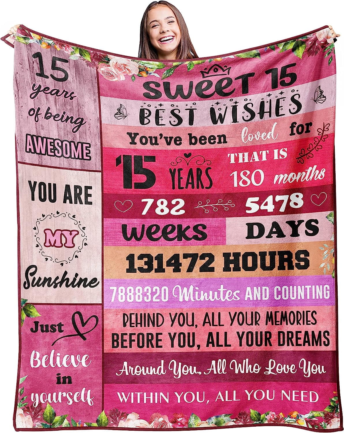 XZYG Sweet 16 Gifts for Girls Blanket 16th Birthday Gifts for Girls ...
