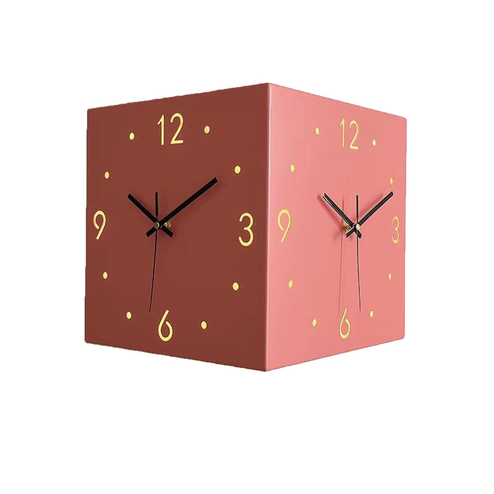 XZYYR Corner Wall Clocks For Living Room Double Wall Clock With Light ...