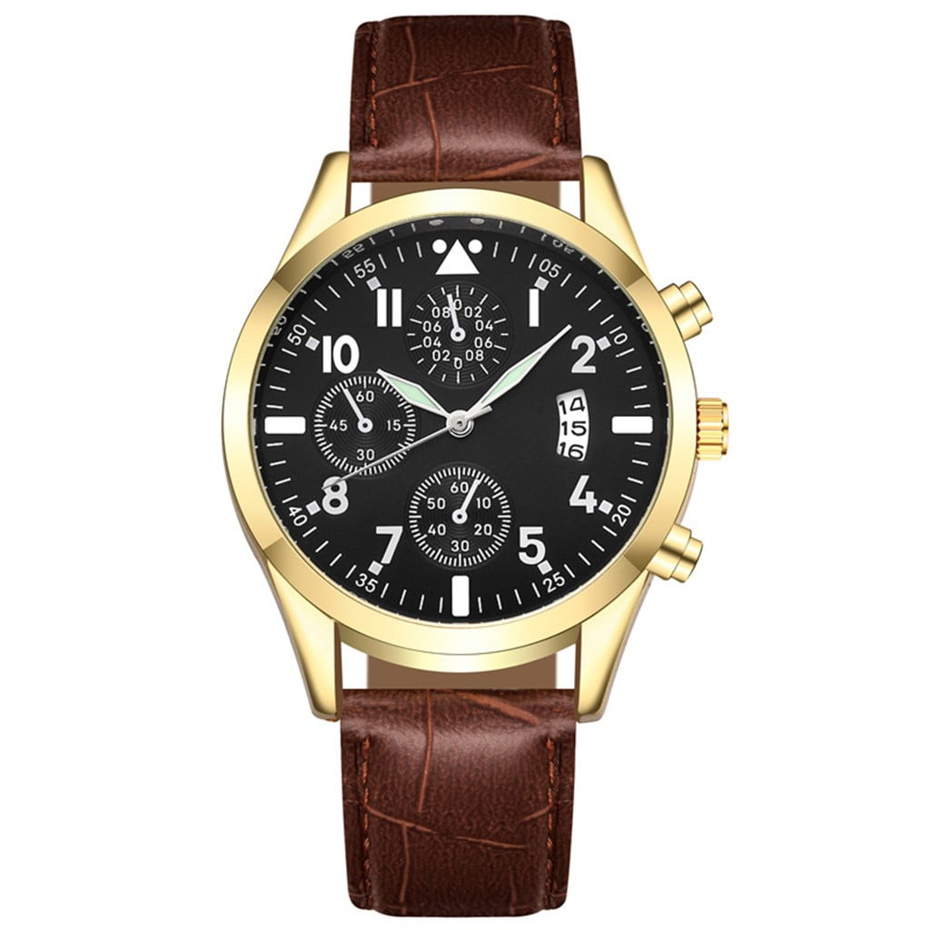 XZYYR Popular Men's Leather Watch With Calendar Function Plus Luminous ...