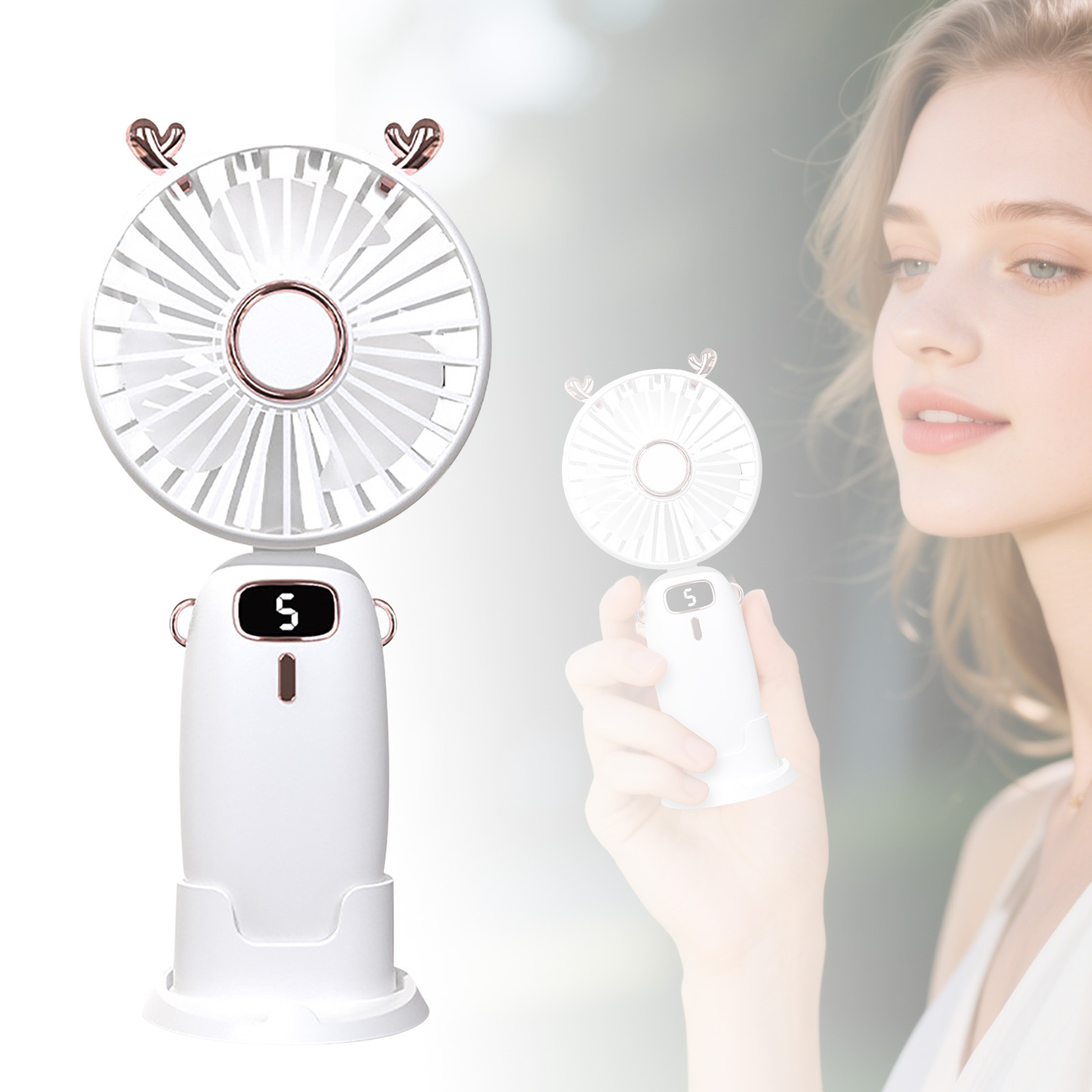 XZYYR Portable Rechargeable Handheld Fan With Powerful Airflow For ...