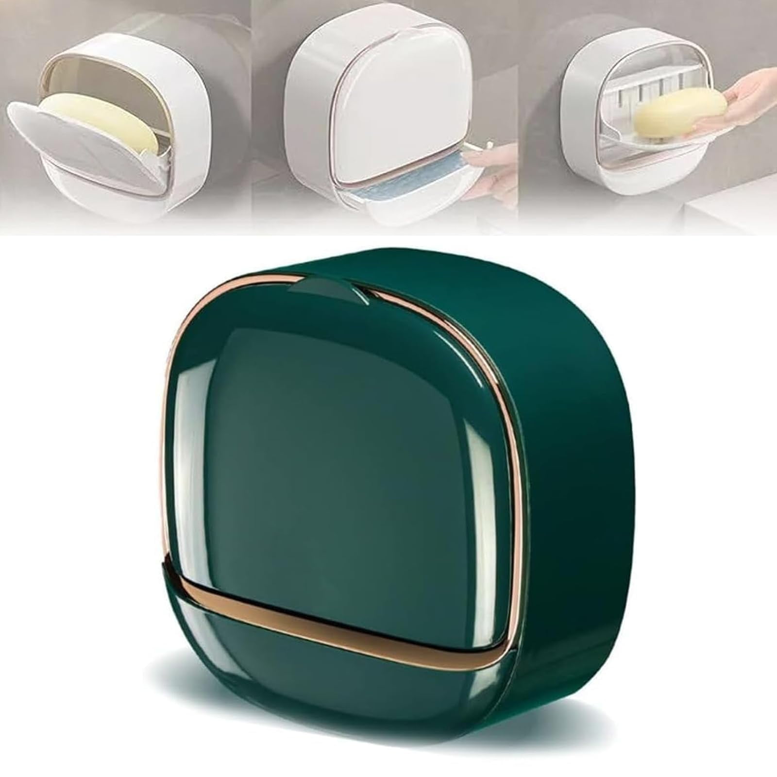 XZZ Luxury Soap Holder with Drain Tray, Waterproof Soap Dish Holder ...