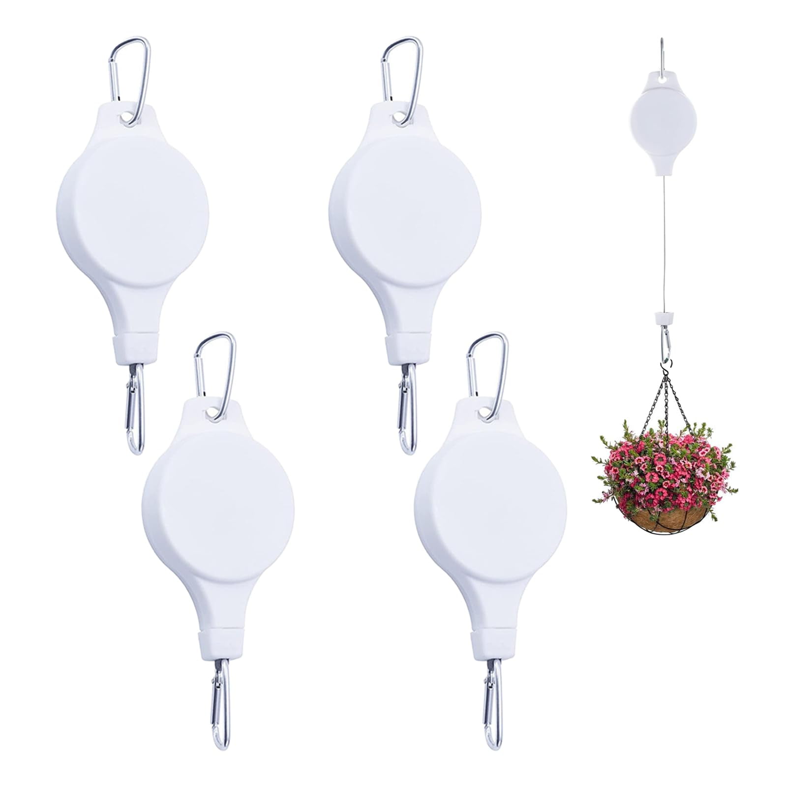 XZZ Retractable Plant Hanger Pull Down,Plant Pulleys for Hanging Plants ...