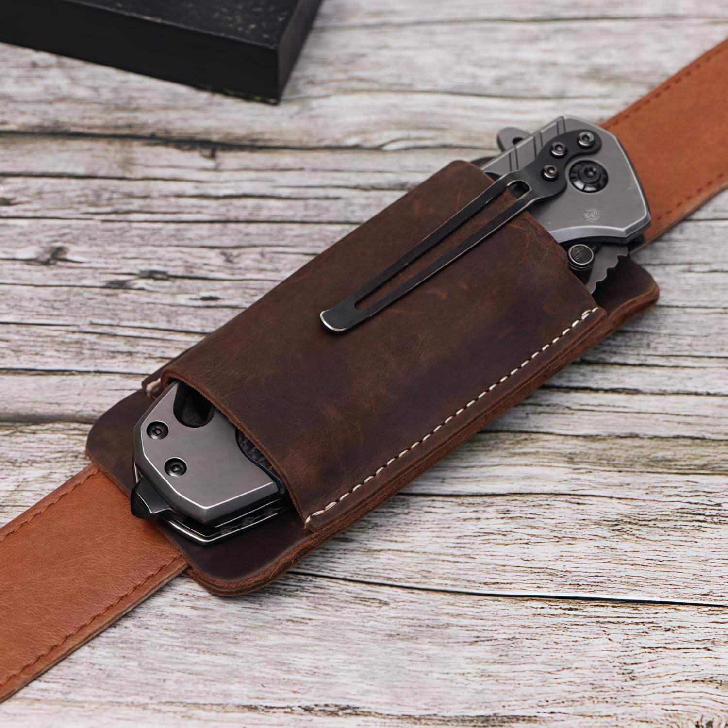 XZZ Retro Belt Carrying Leather Knife Scabbard Horizontally,2025 New ...