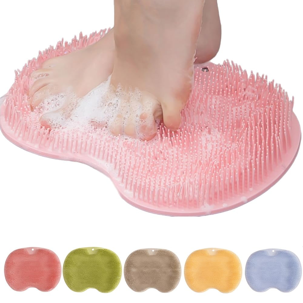 XZZ Shower Foot Scrubber Mat with Non-Slip Suction Cups, Foot Back ...