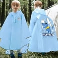 XZZjjl Children's Raincoat Hidden Backpack Riding Rainwear Cartoon Print Long Medium Sized ...