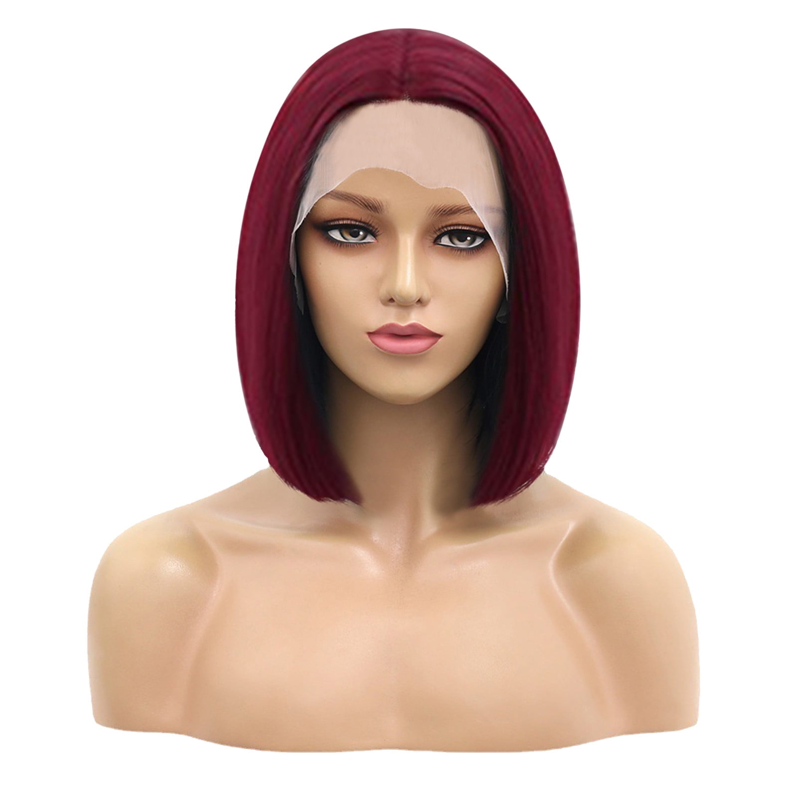 XZZjjl Cosmetics Leather Hair Barrette with Stick Wig Short Bob Wigs ...