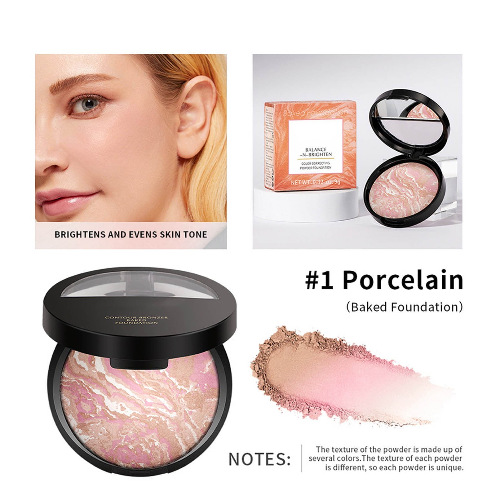 XZZjjl Cosmetics Mature Skin Makeup Baked Powder Powder Foundation Skin ...