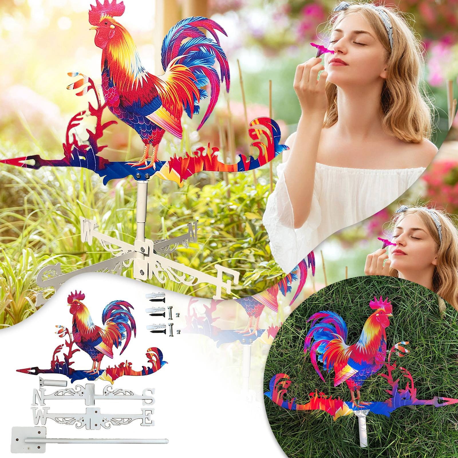 XZZjjl Metal For Lights Stainless Steel Weather Vane Black Metal Patio ...