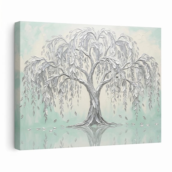 XaaKee Art Prints Silver Weeping Branches Textured Tree Art Modern ...