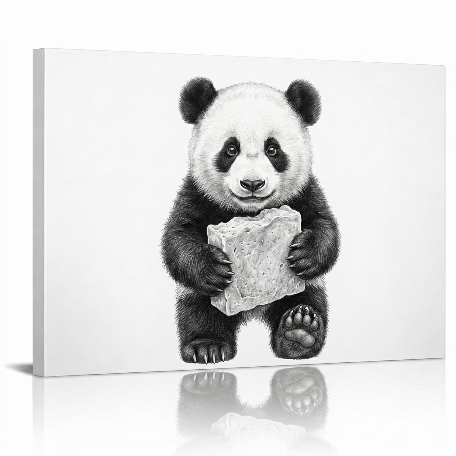XaaKee Canvas Art Prints Panda Cub And Otter Bathroom Animal Black And ...
