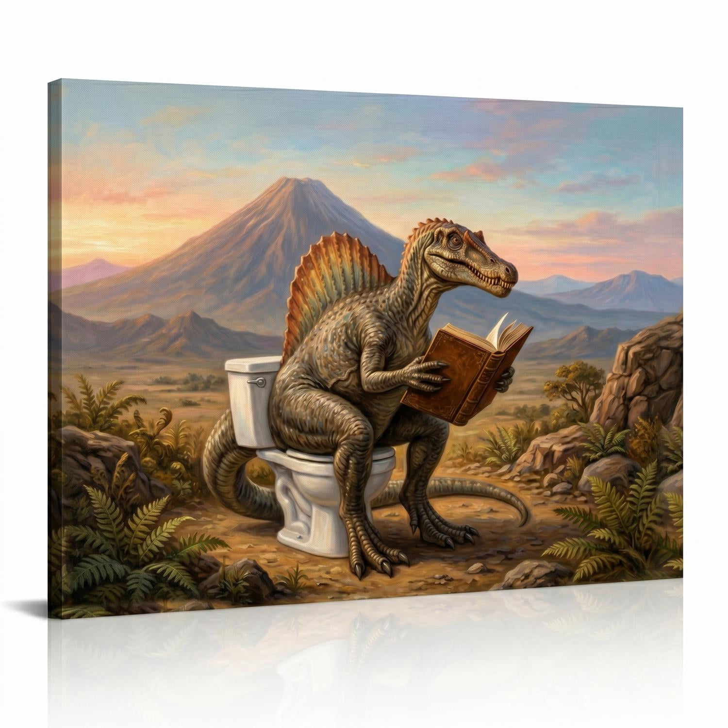 XaaKee Canvas Art Prints Wall Art Spinosaurus Wildlife Juxtaposition ...