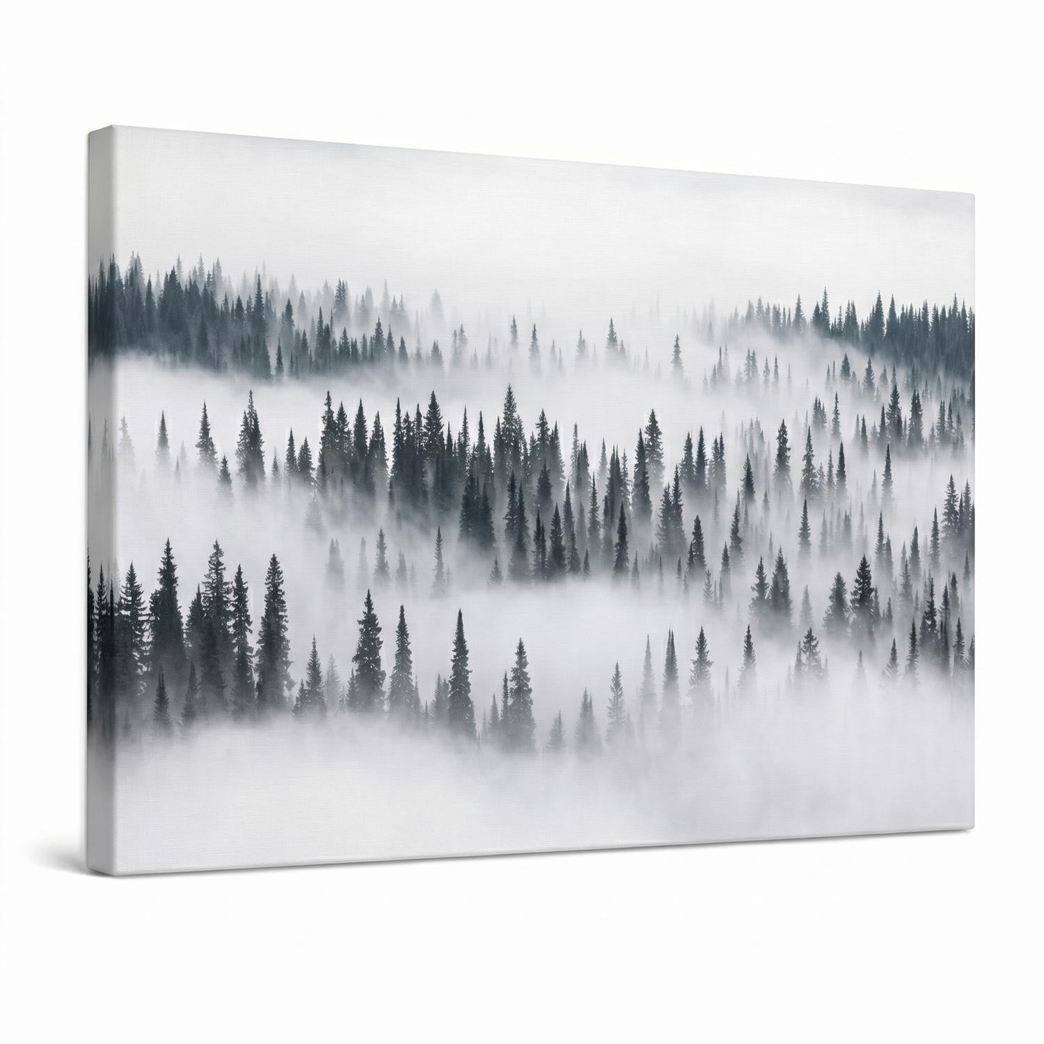 XaaKee Canvas Wall Art Conifer Forest Mystical Misty Forest Minimalist ...