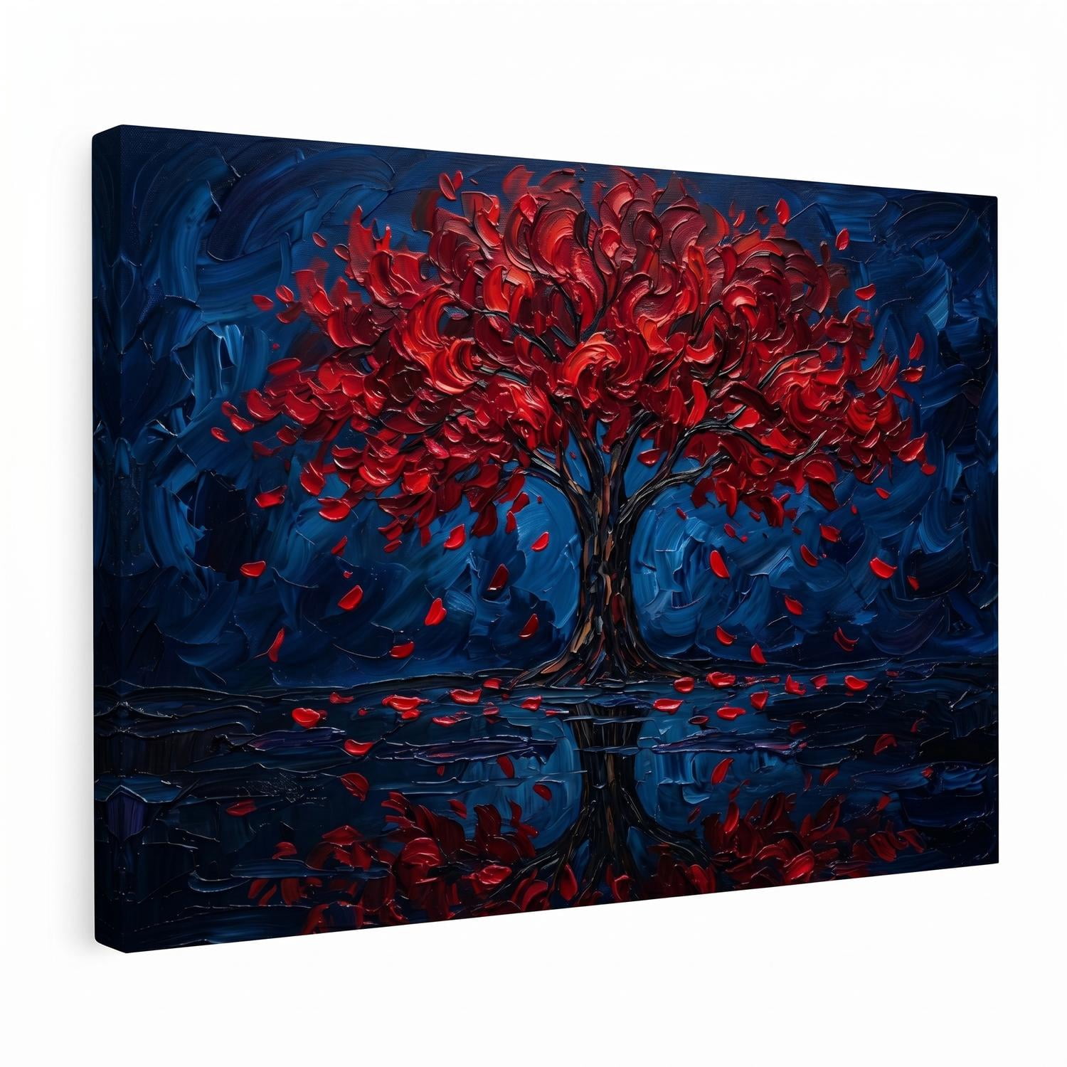 XaaKee Canvas Wall Art Prints Bright Crimson Canopy Abstract Botanical ...