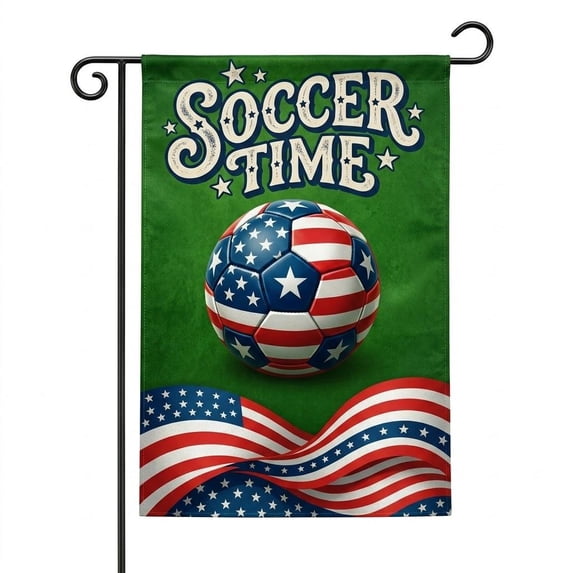 XaaKee Yard Flag, Patriotic Sports Artwork Soccer Time Font Spring ...