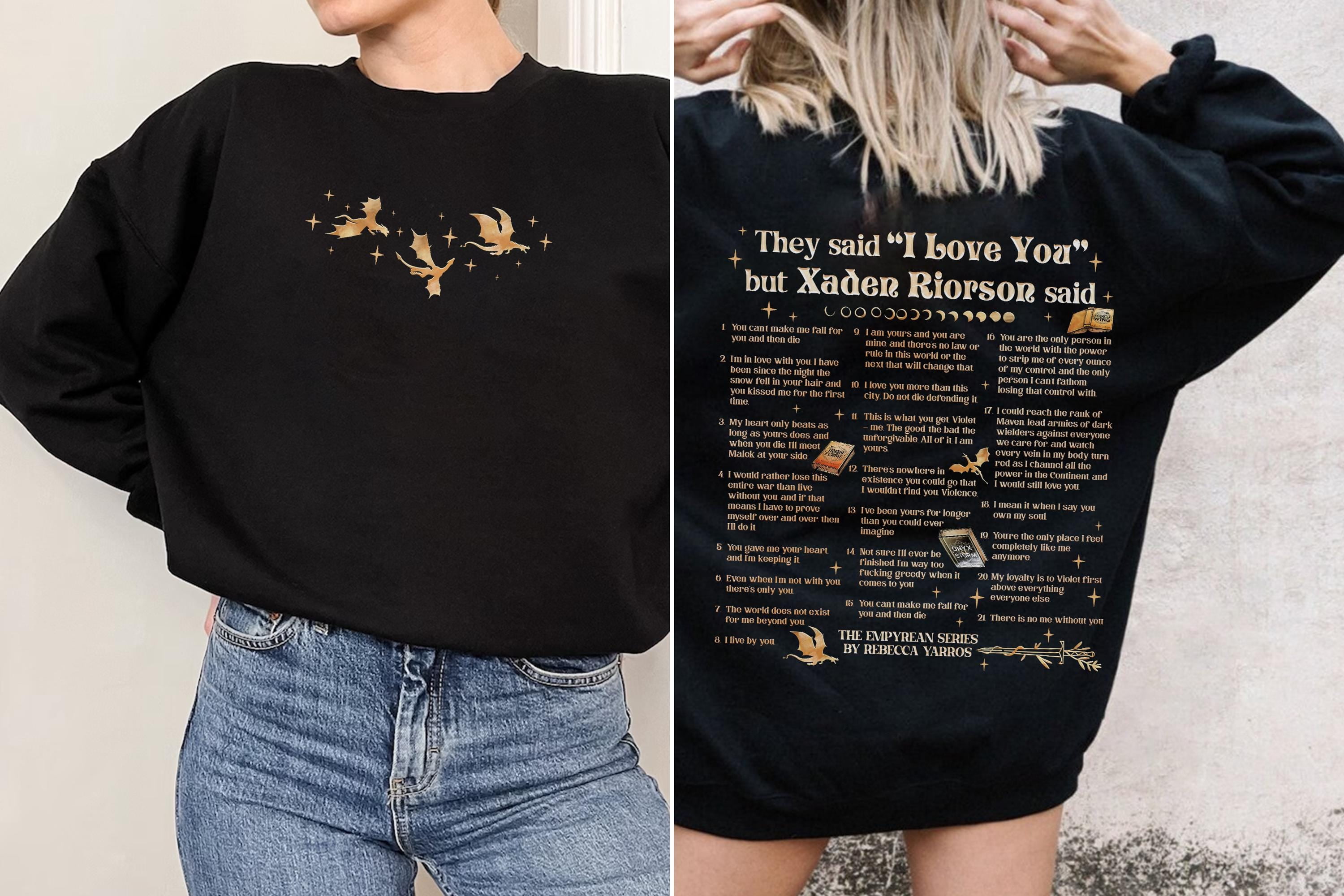 Xaden Riorson Quote Sweatshirt, Fourth Wing Book Quotes, Xaden Fourth ...