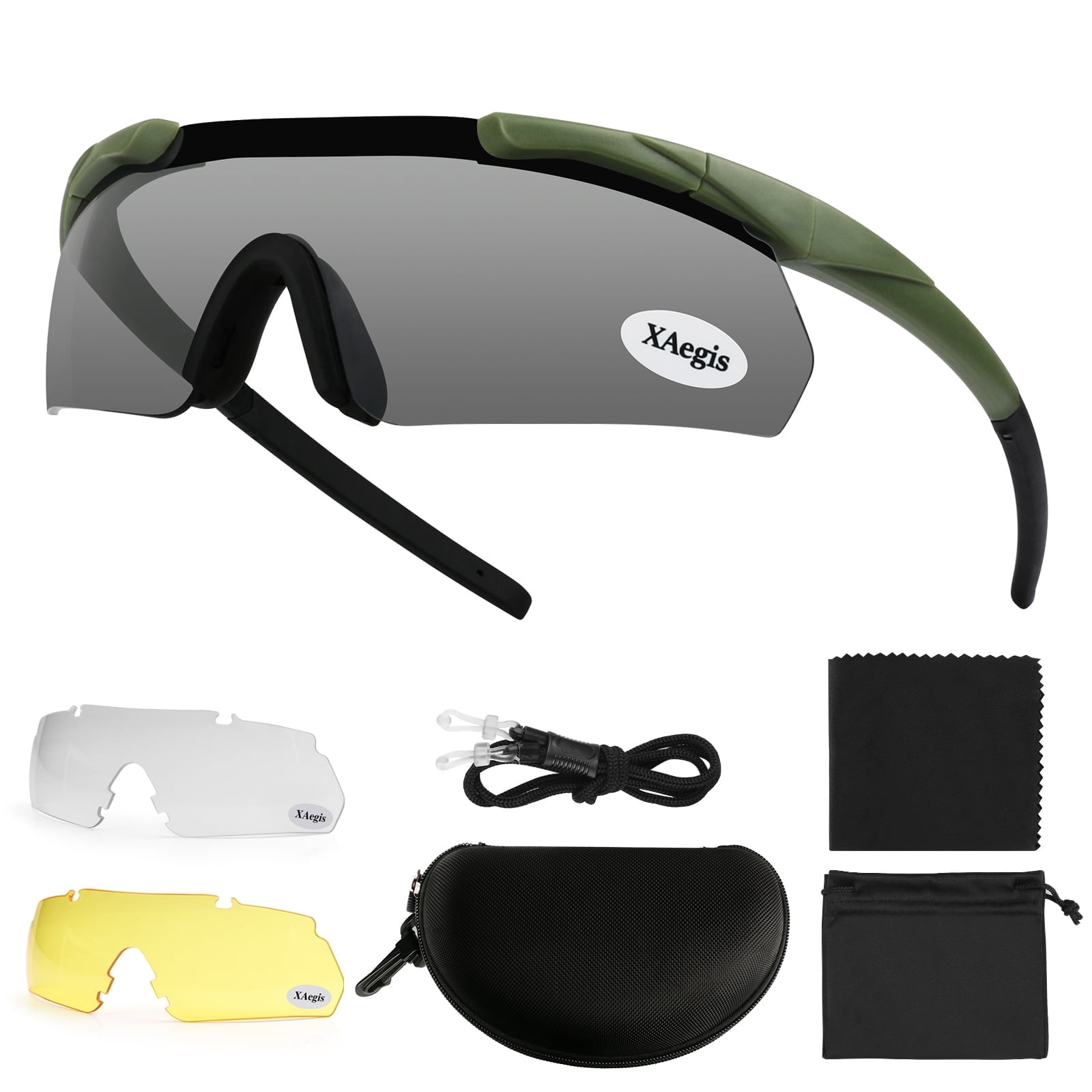 Xaegistac Shooting Glasses with 3 Interchangeable Lens High Impact Eye ...