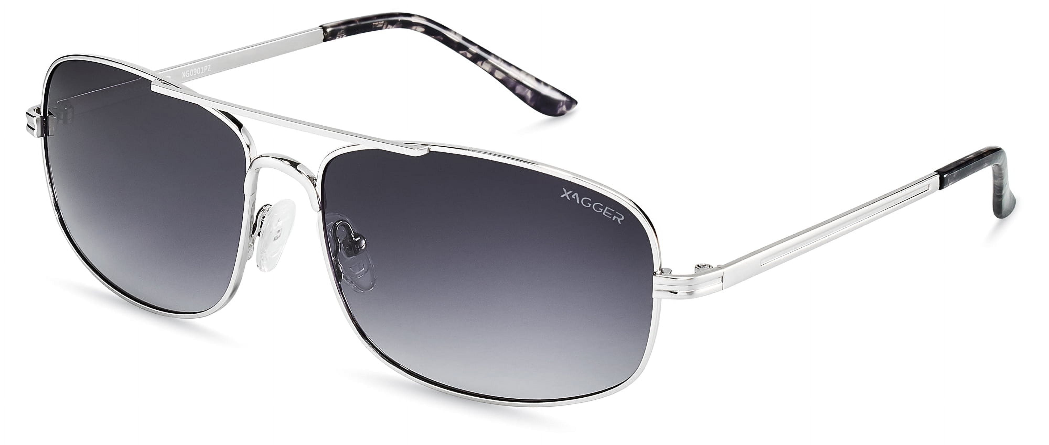 Xagger Polarized Oval Aviator Sunglasses for Men Pilot Metal Frame ...