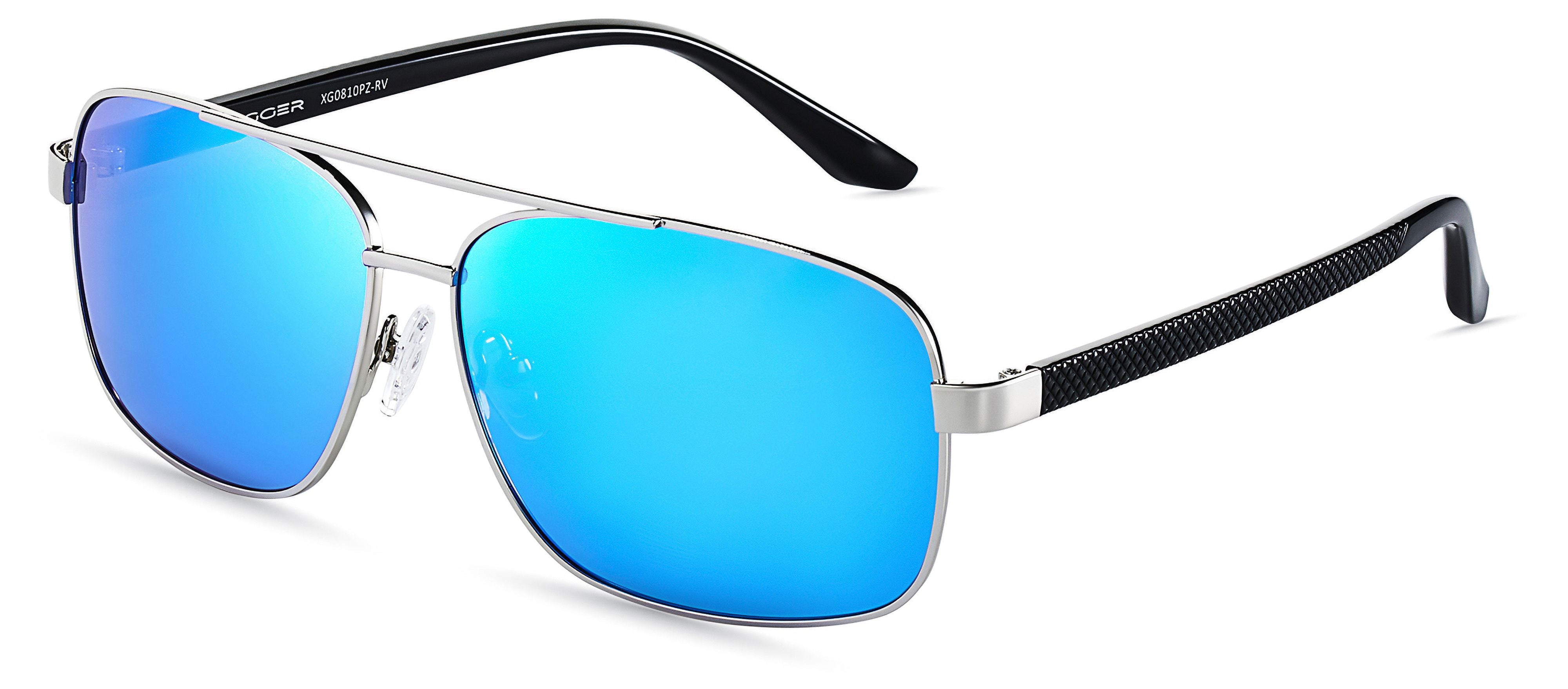 Xagger Polarized Brow Bar Square Aviator Sunglasses For Men Classic