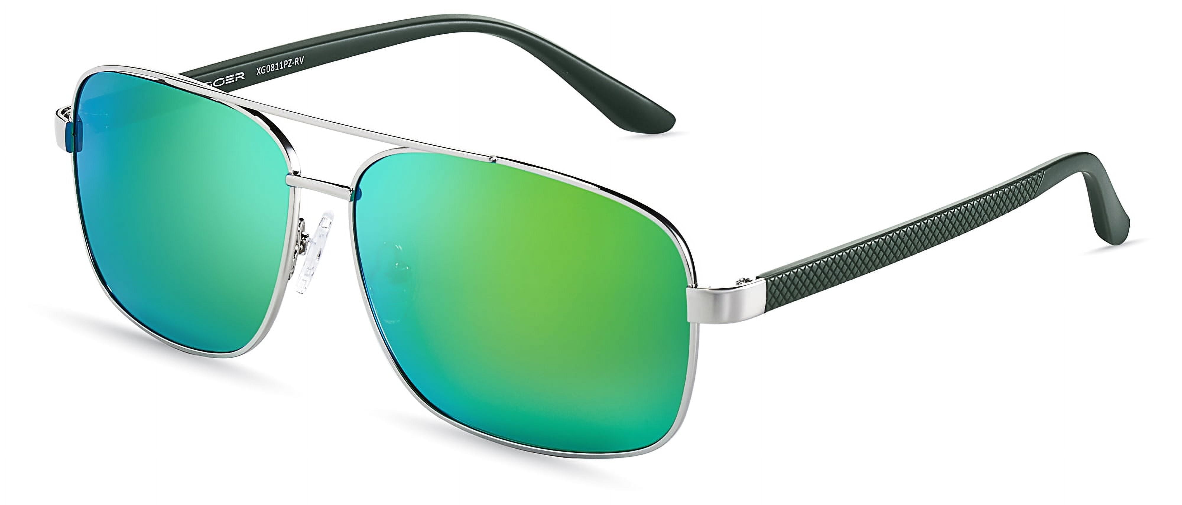 Xagger Polarized Brow Bar Square Aviator Sunglasses For Men Classic