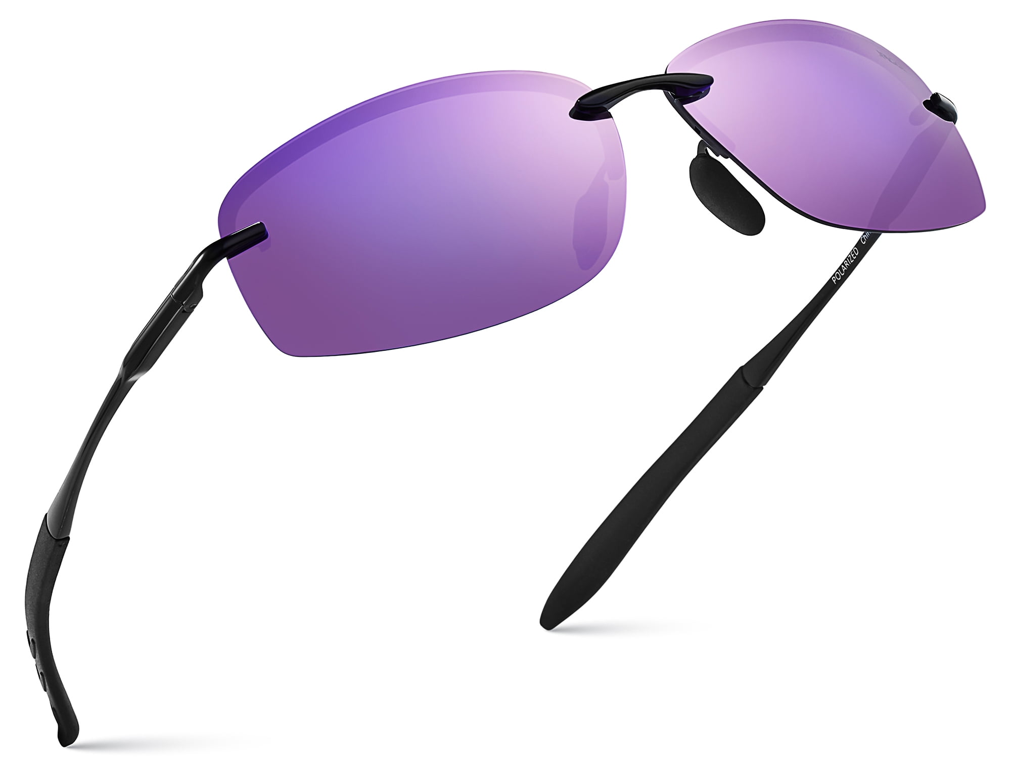 Xagger Polarized Driving Sunglasses For Men Rimless Metal Frame Anti