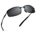 Xagger Polarized Driving Sunglasses For Men Rimless Metal Frame Anti