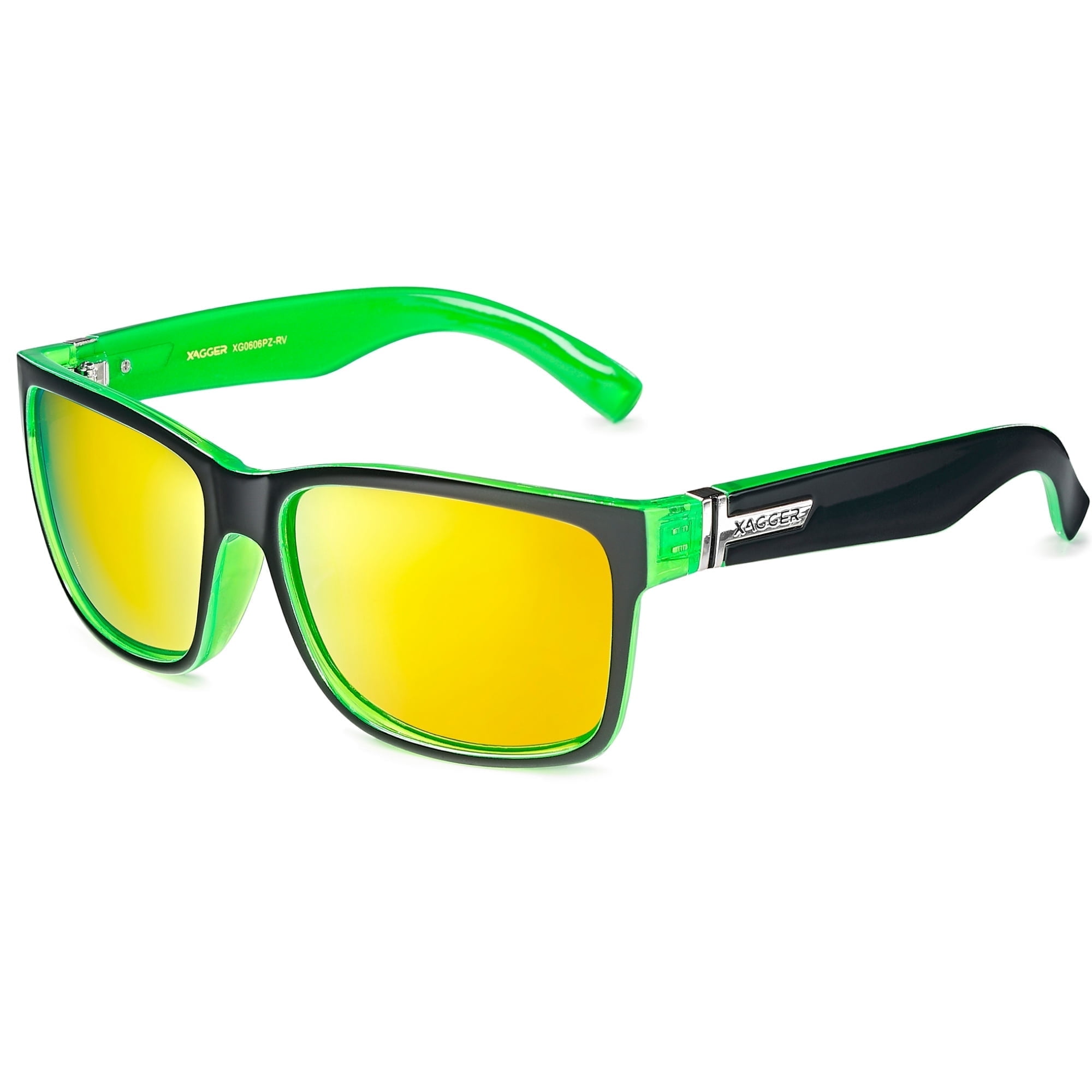 Xagger Two-Tone Square Polarized Sunglasses for Men Women UV400 ...