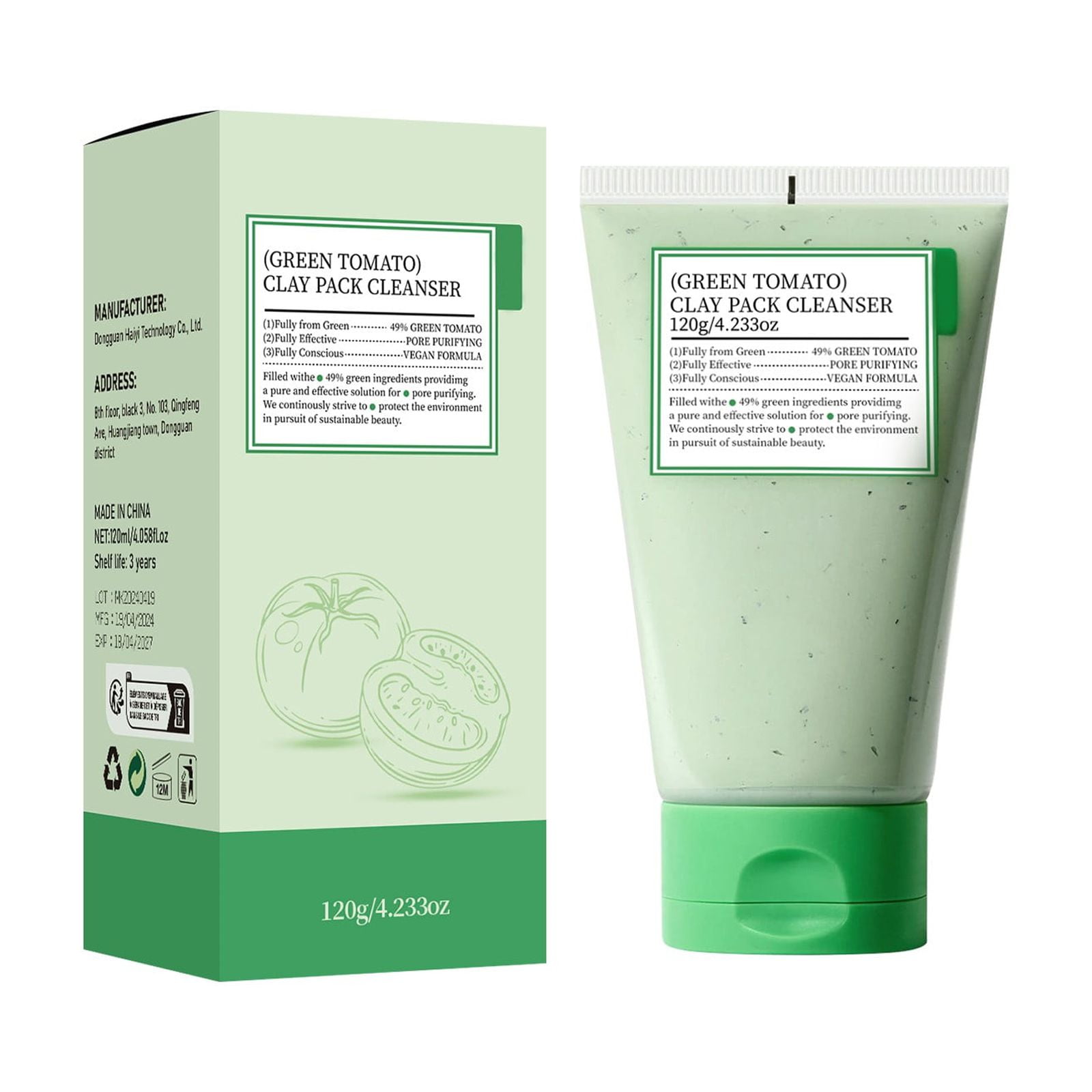 Xaiewey Green Tomato Clay Mask Cleanser, Deep Cleansing & Hydrating ...