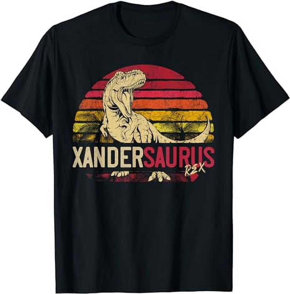 Xander Saurus Funny Personalized Dinosaur T Rex Name Gift T-Shirt ...