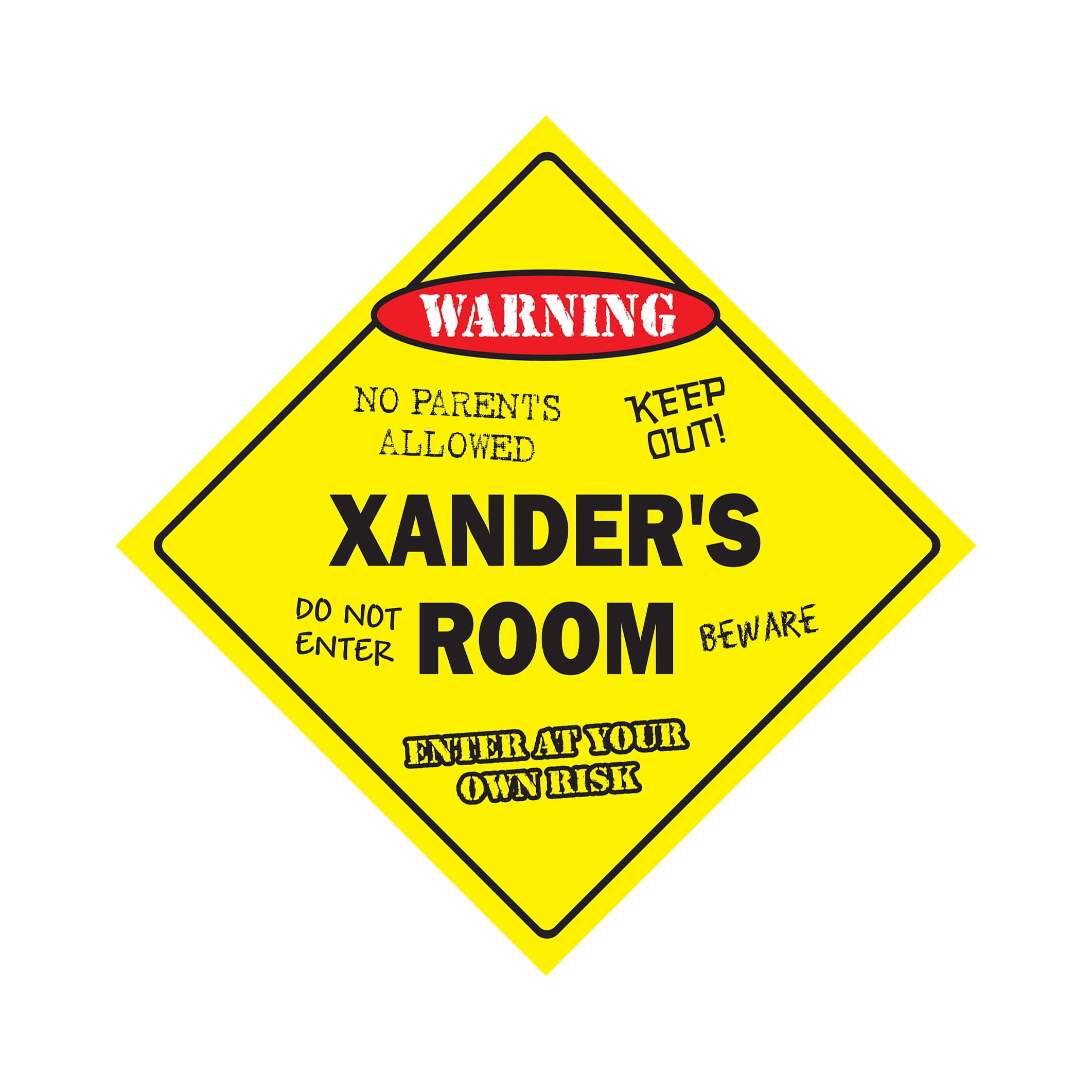 Xander's Room Sign Crossing Zone Xing | Indoor/Outdoor | 20" Tall kids ...